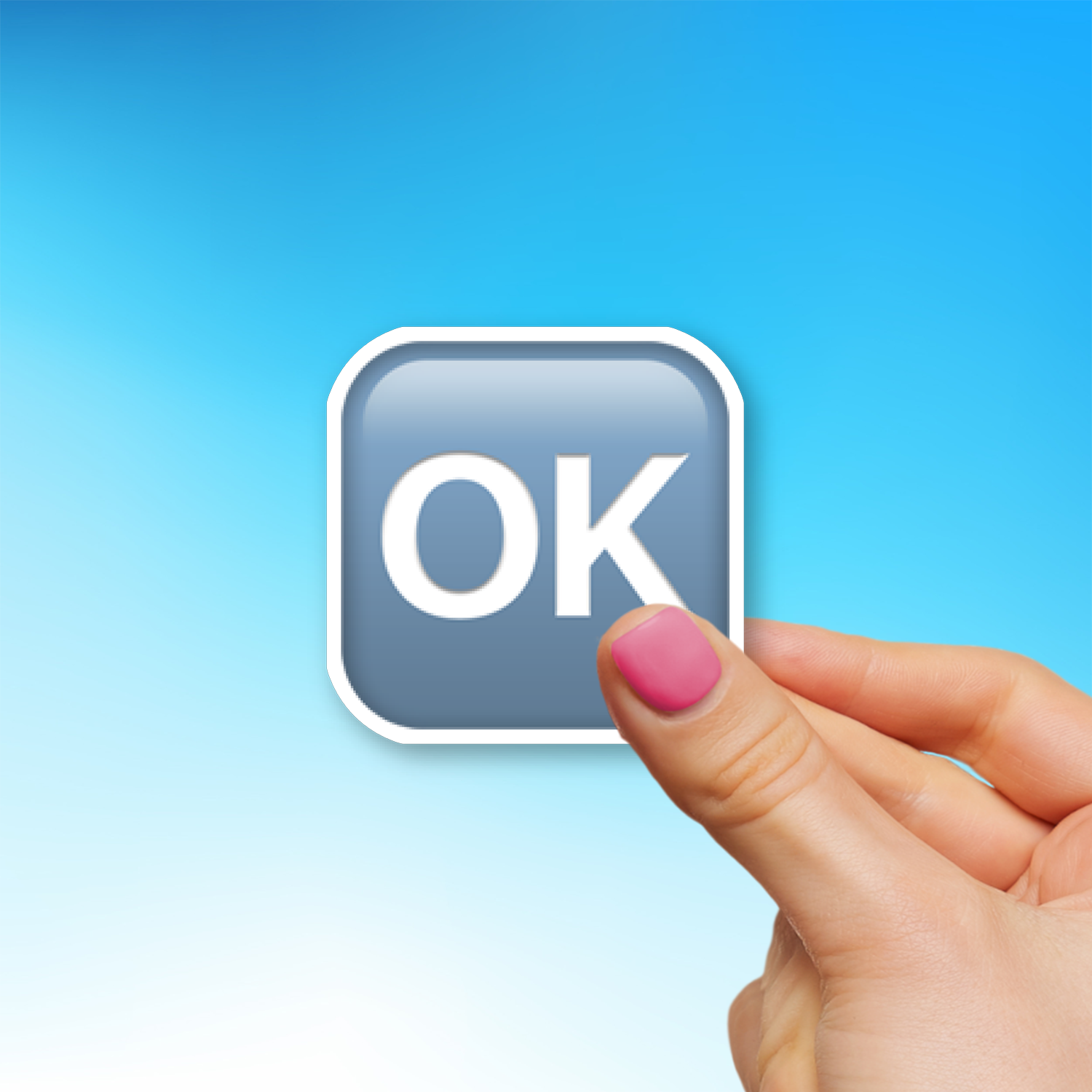 🆗 OK Button Emoji Sticker - Die-Cut, Multiple Sizes – EmojiStickers.com