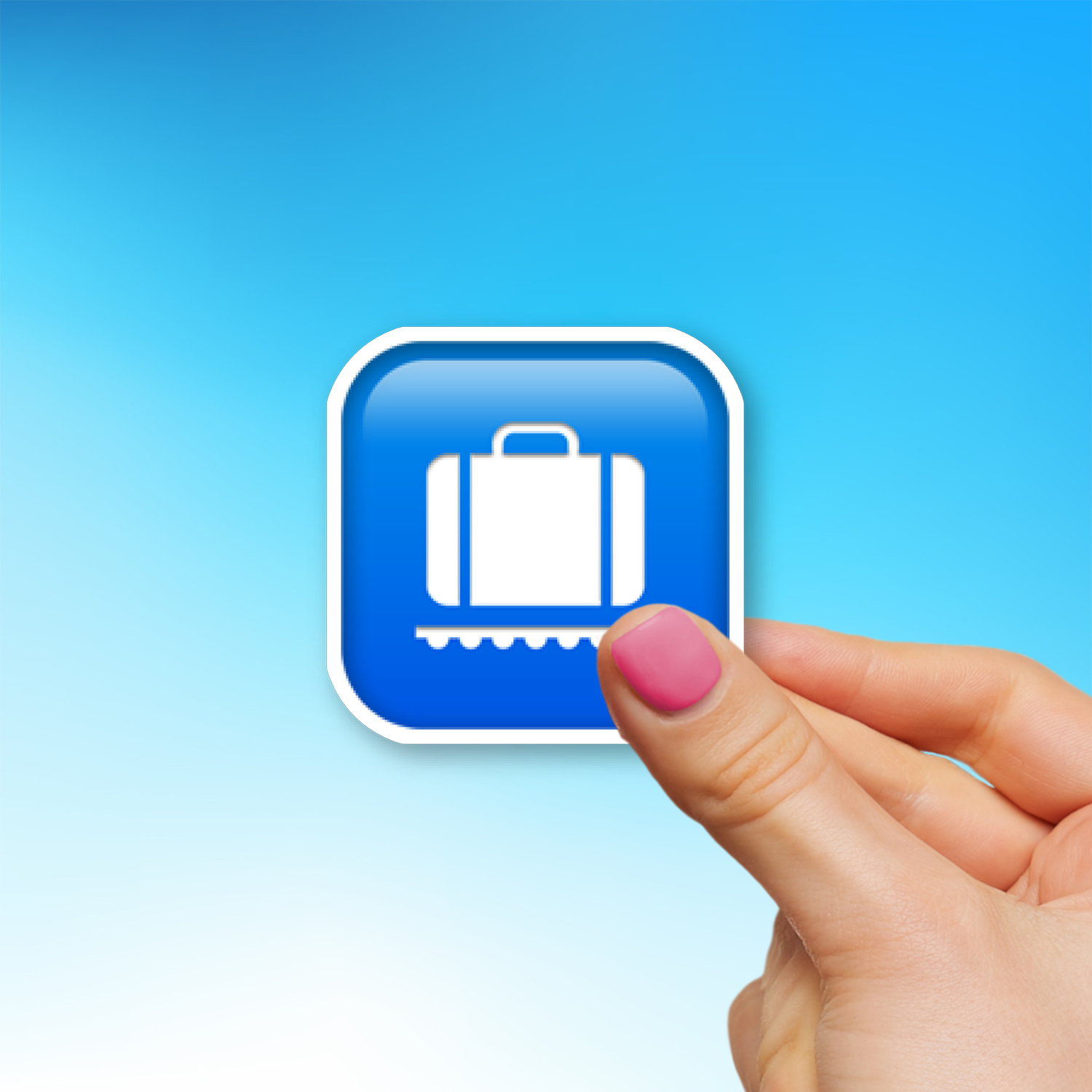 🛄 Baggage Claim Emoji Sticker - Die-Cut, Multiple Sizes – EmojiStickers.com
