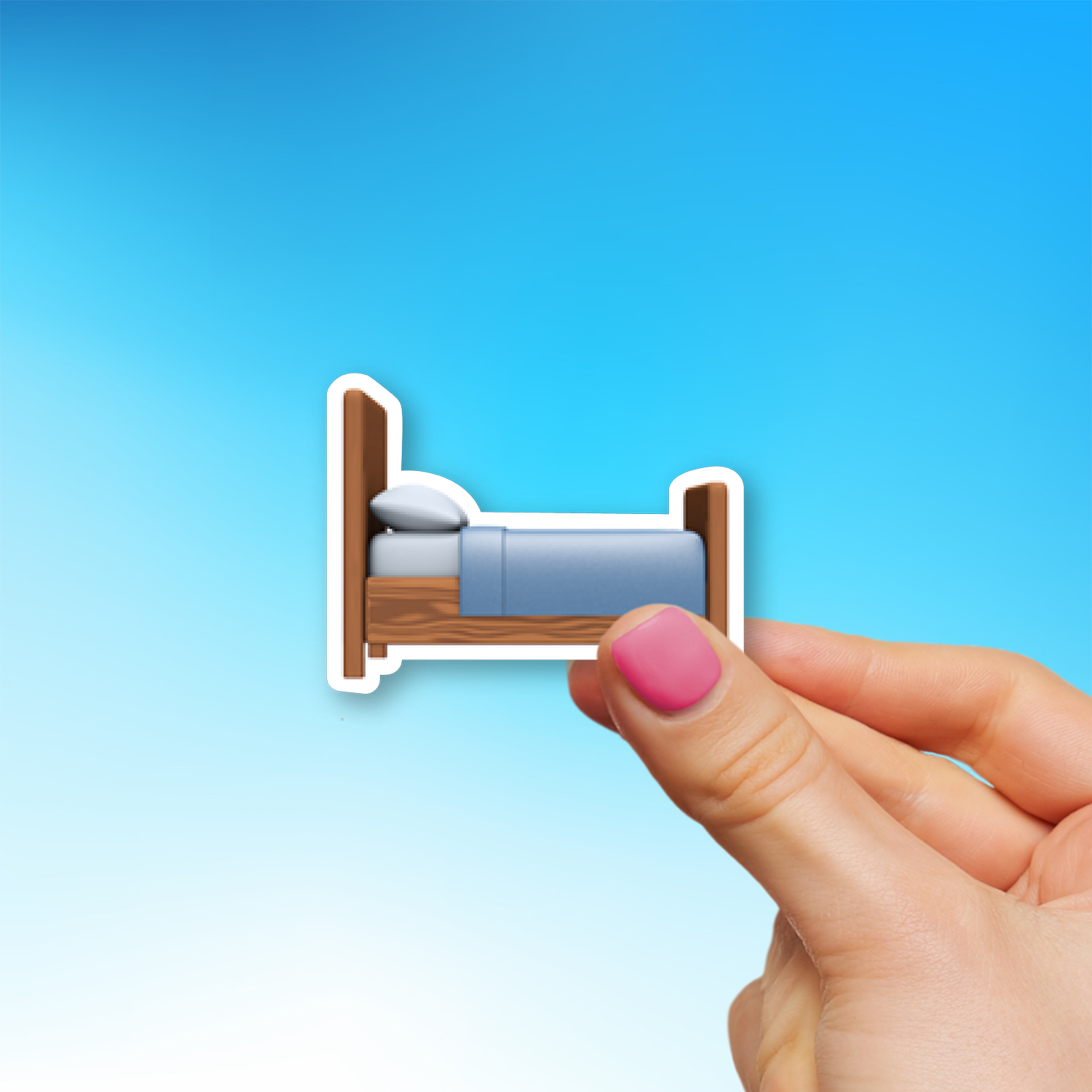 🛏️ Bed Emoji Sticker - Die-Cut, Multiple Sizes – EmojiStickers.com