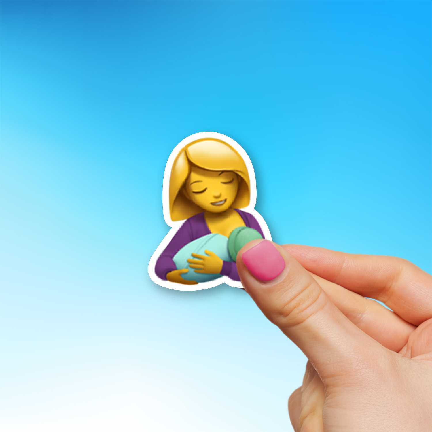🤱 Breast-feeding Emoji Sticker - Die-Cut, Multiple Sizes ...