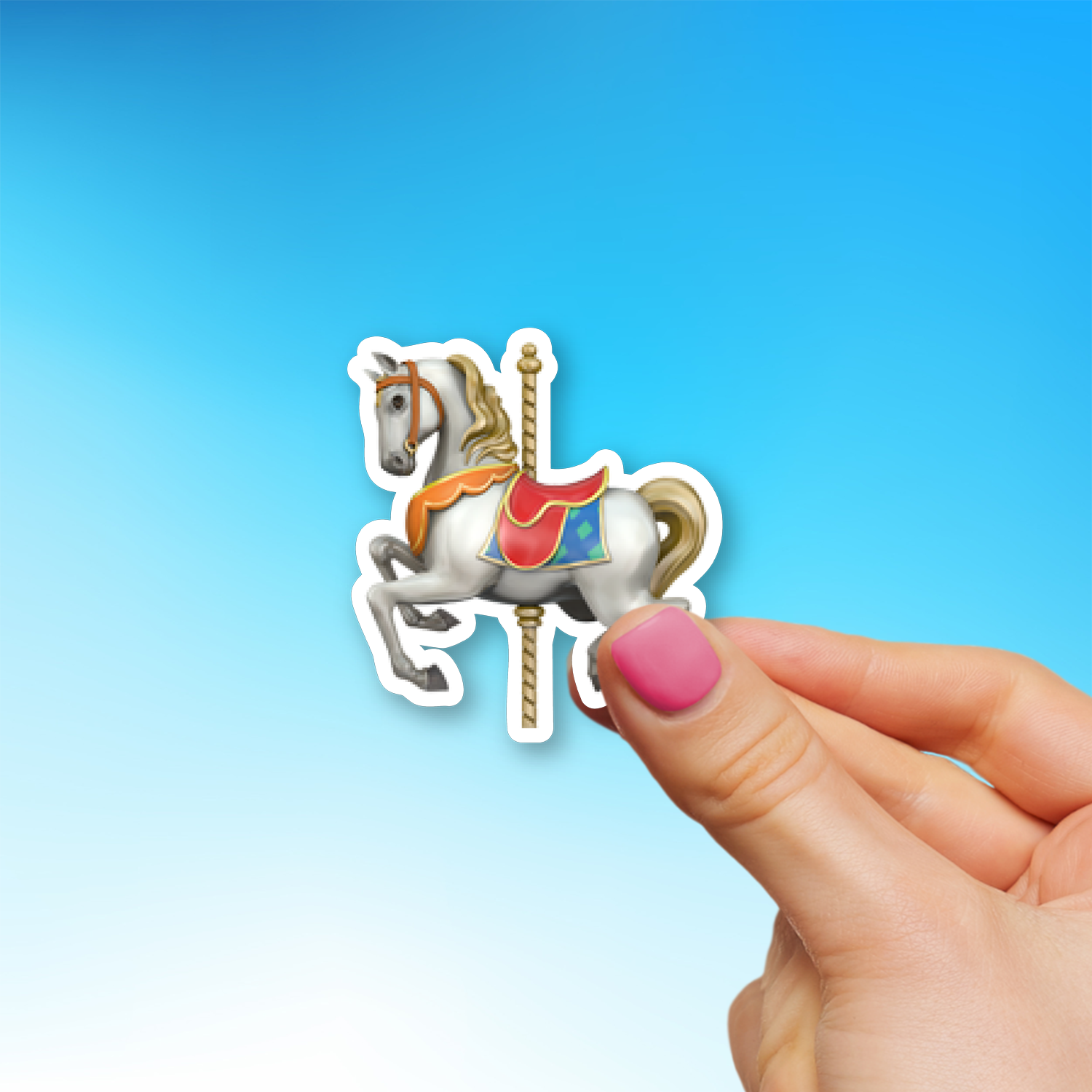 🎠 Carousel Horse Emoji Sticker - Die-Cut, Multiple Sizes ...