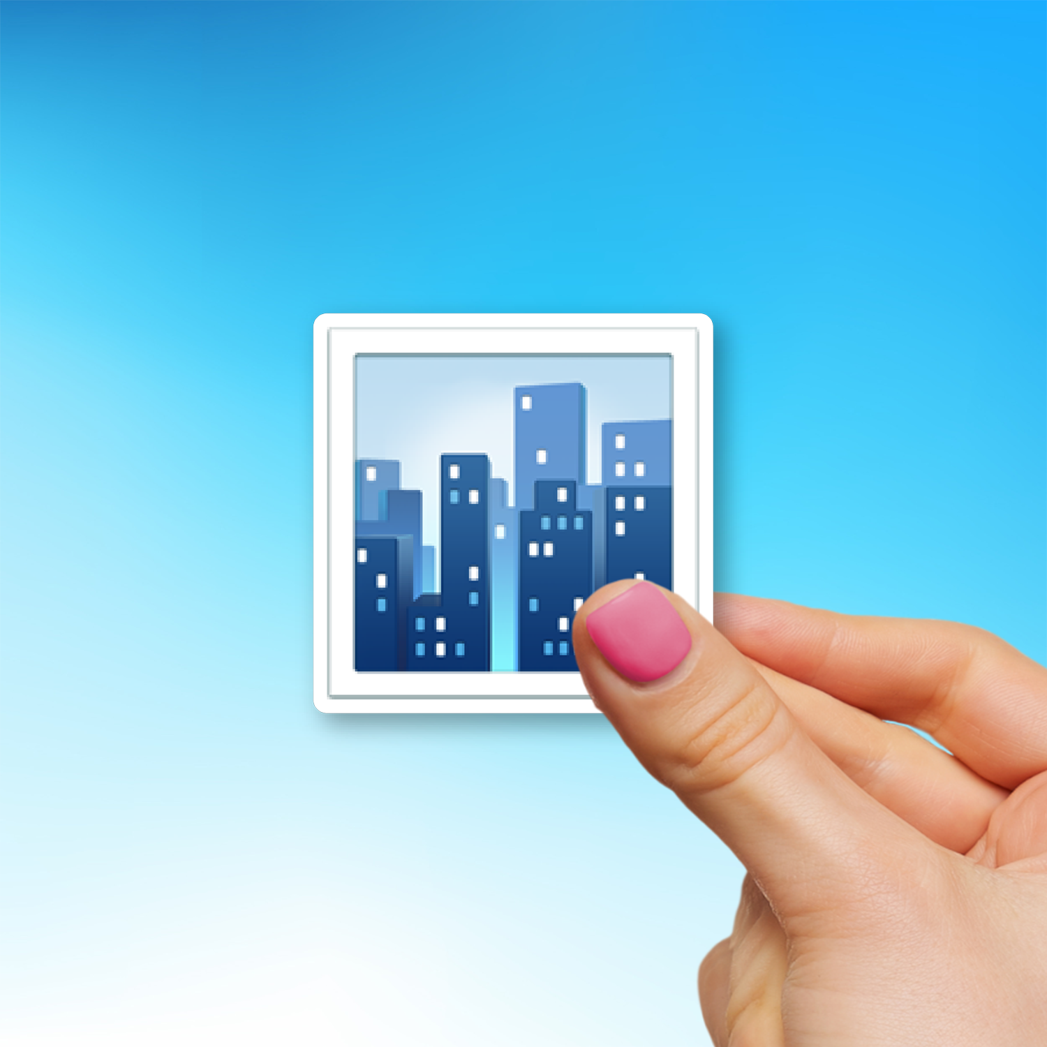 🏙️ Cityscape Emoji Sticker - Die-Cut, Multiple Sizes – EmojiStickers.com