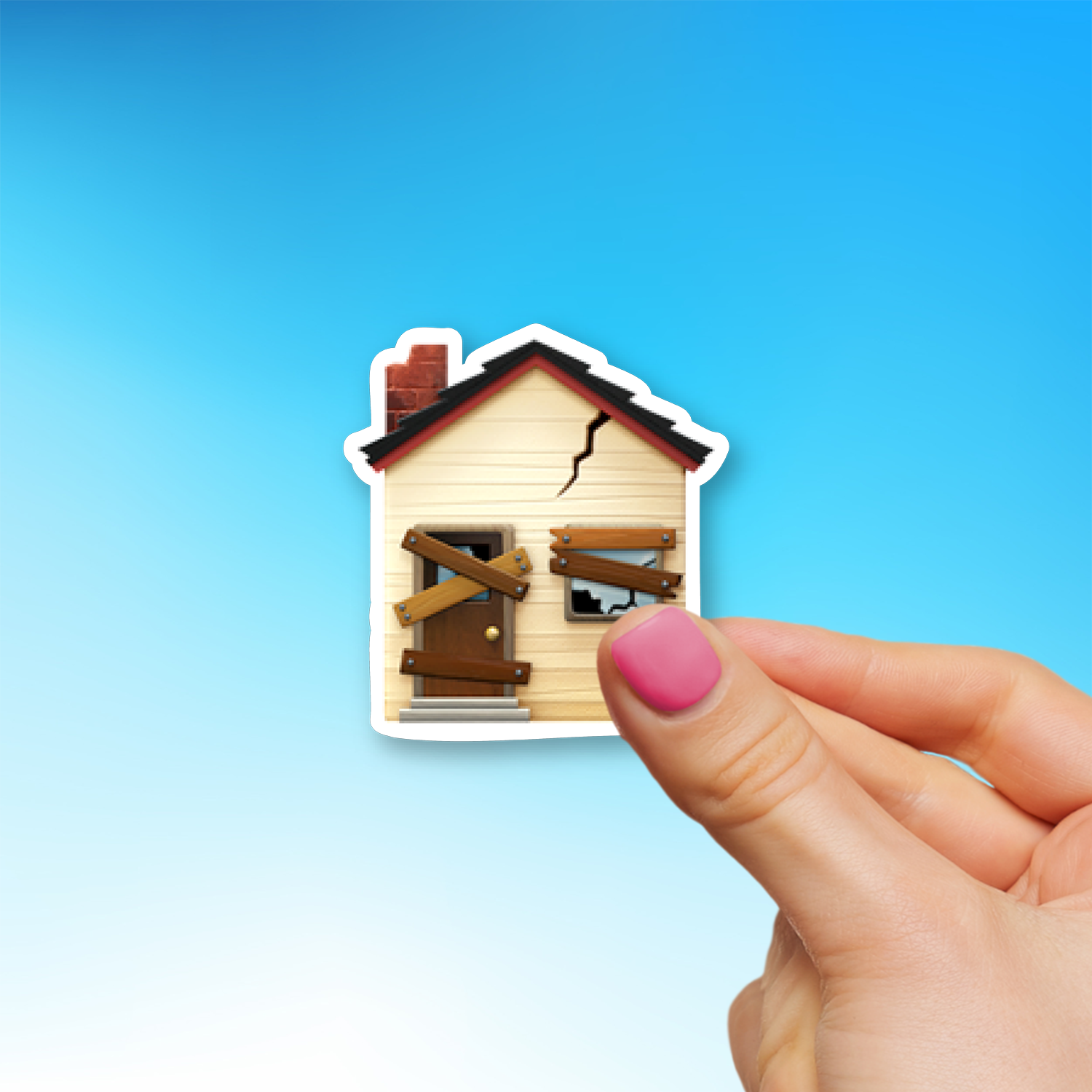 🏚️ Derelict House Emoji Sticker - Die-Cut, Multiple Sizes ...