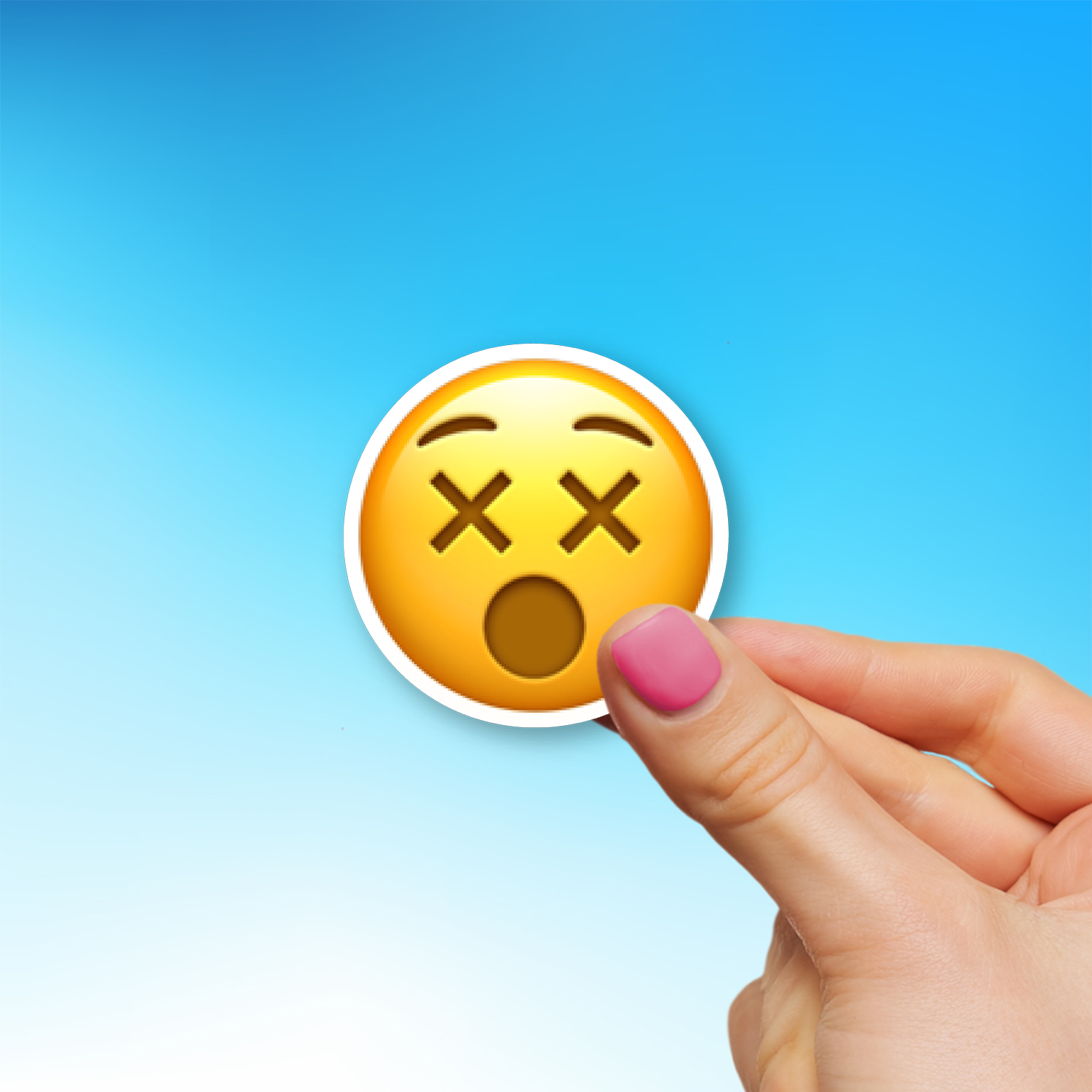 😵 Face with Crossed-out Eyes Emoji Sticker - Die-Cut, Multiple Sizes ...