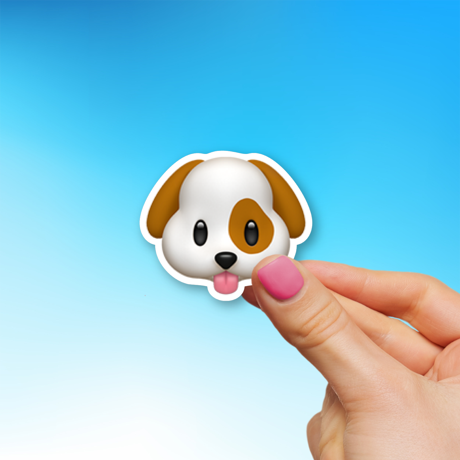 🐶 Dog Face Emoji Sticker - Die-Cut, Multiple Sizes – EmojiStickers.com