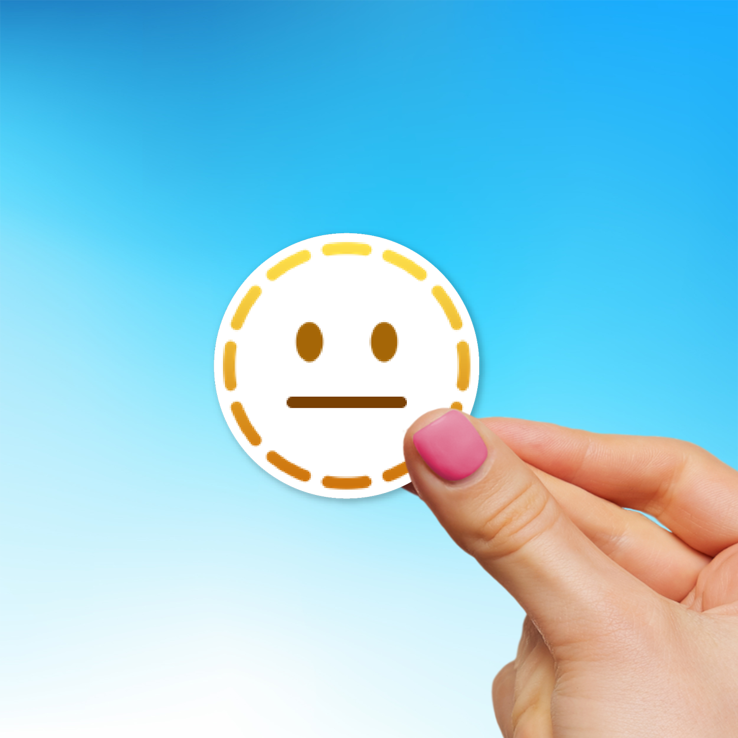 🫥 Dotted Line Face Emoji Sticker - Die-Cut, Multiple Sizes ...