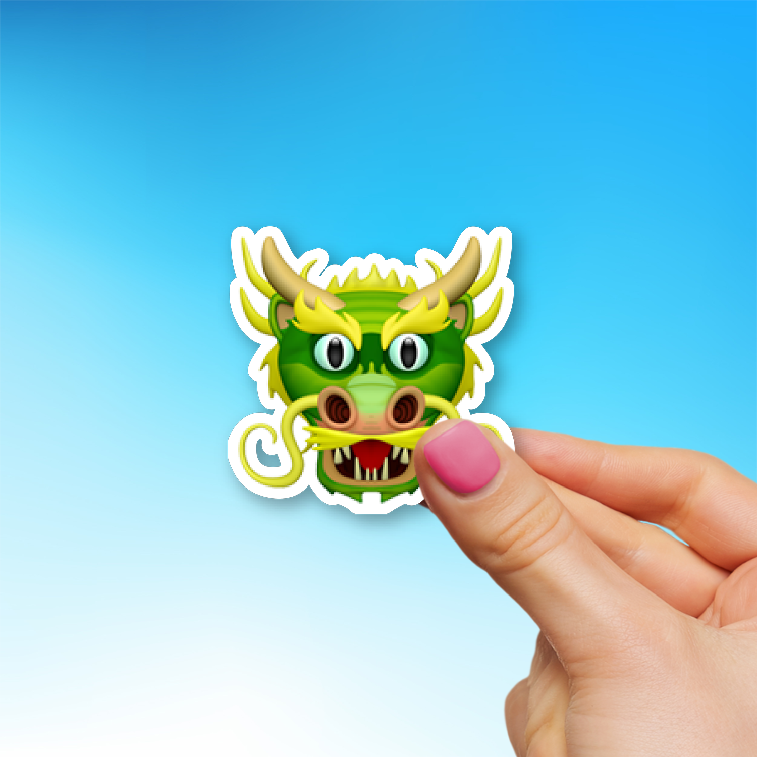 🐲 Dragon Face Emoji Sticker - Die-Cut, Multiple Sizes – EmojiStickers.com