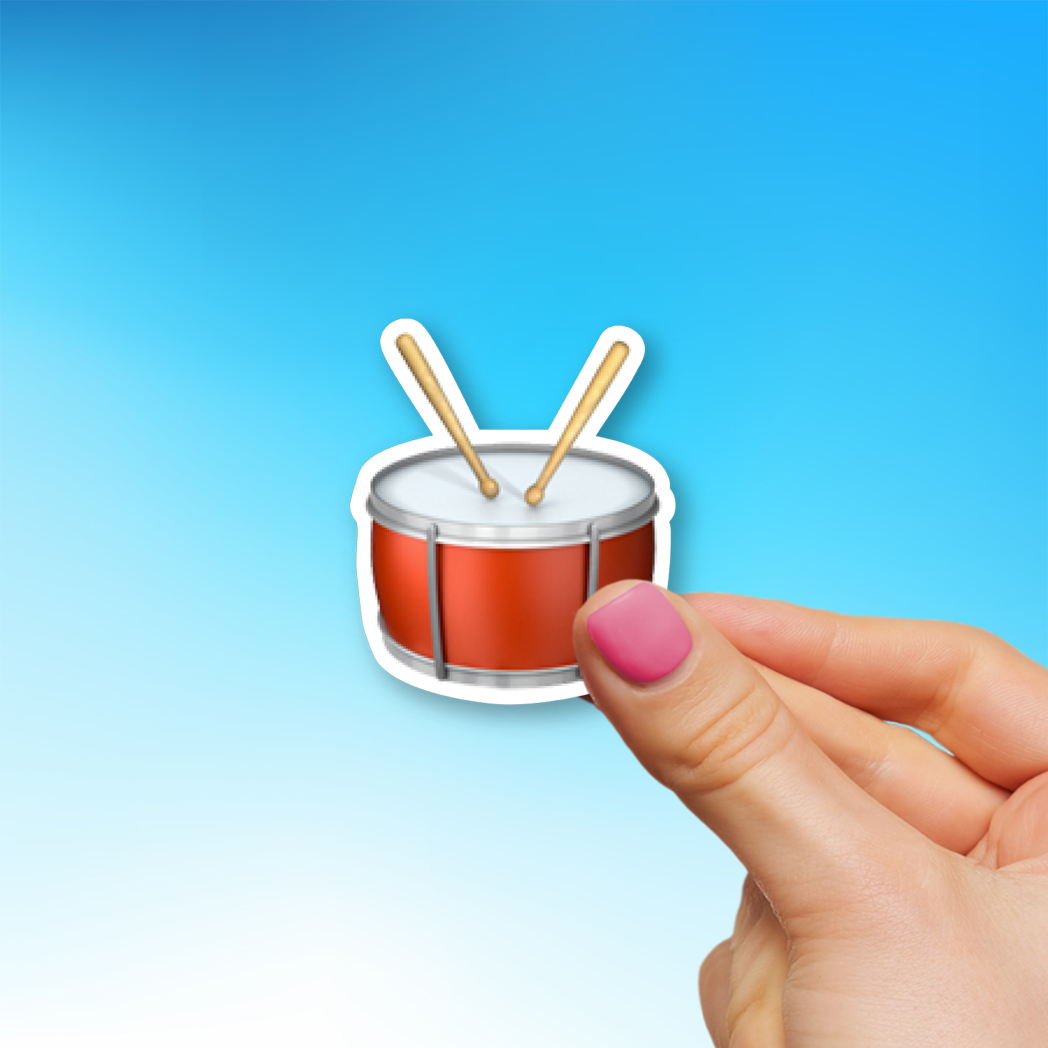 🥁 Drum Emoji Sticker - Die-Cut, Multiple Sizes – EmojiStickers.com