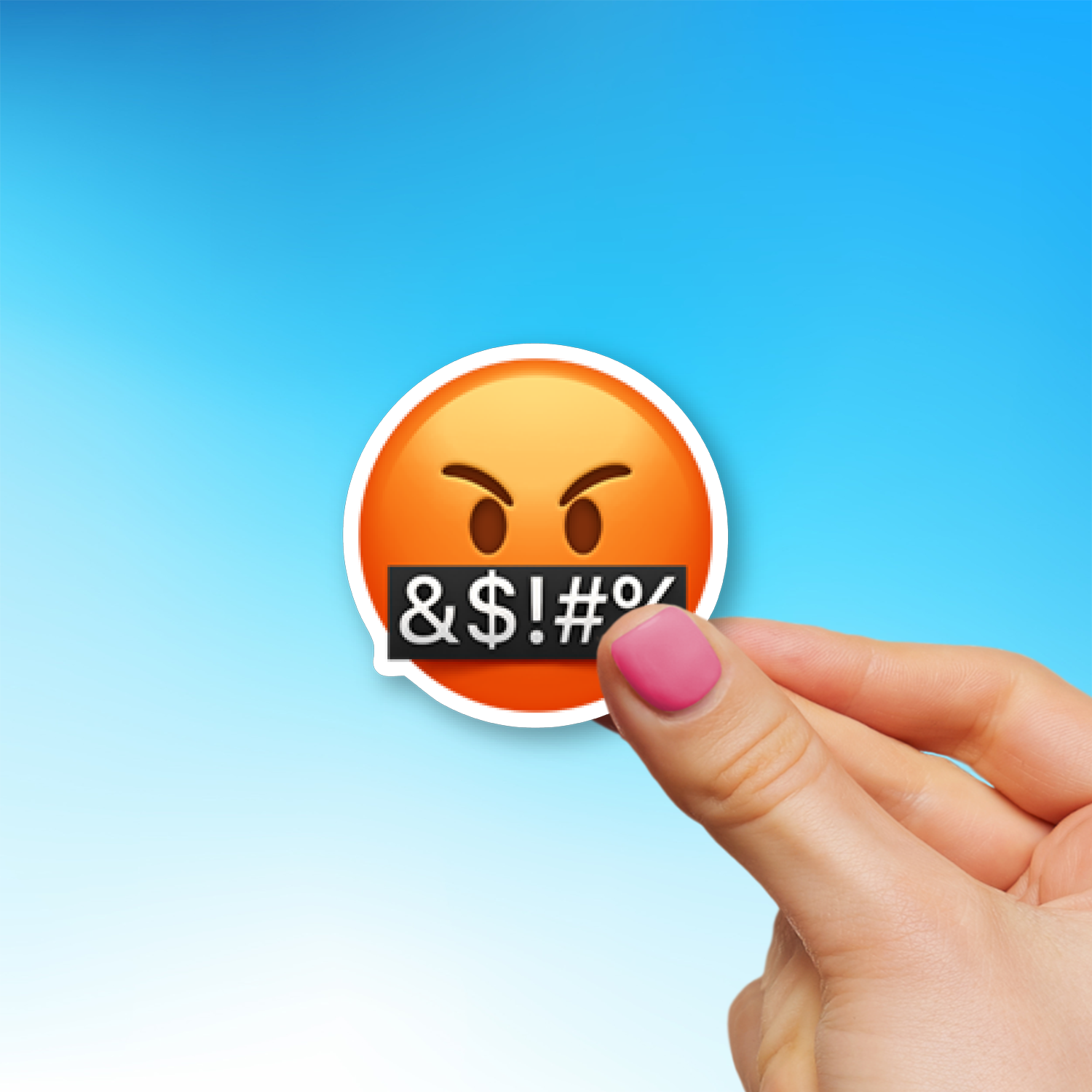 🤬 Face with Symbols On Mouth Emoji Sticker - Die-Cut, Multiple Sizes ...