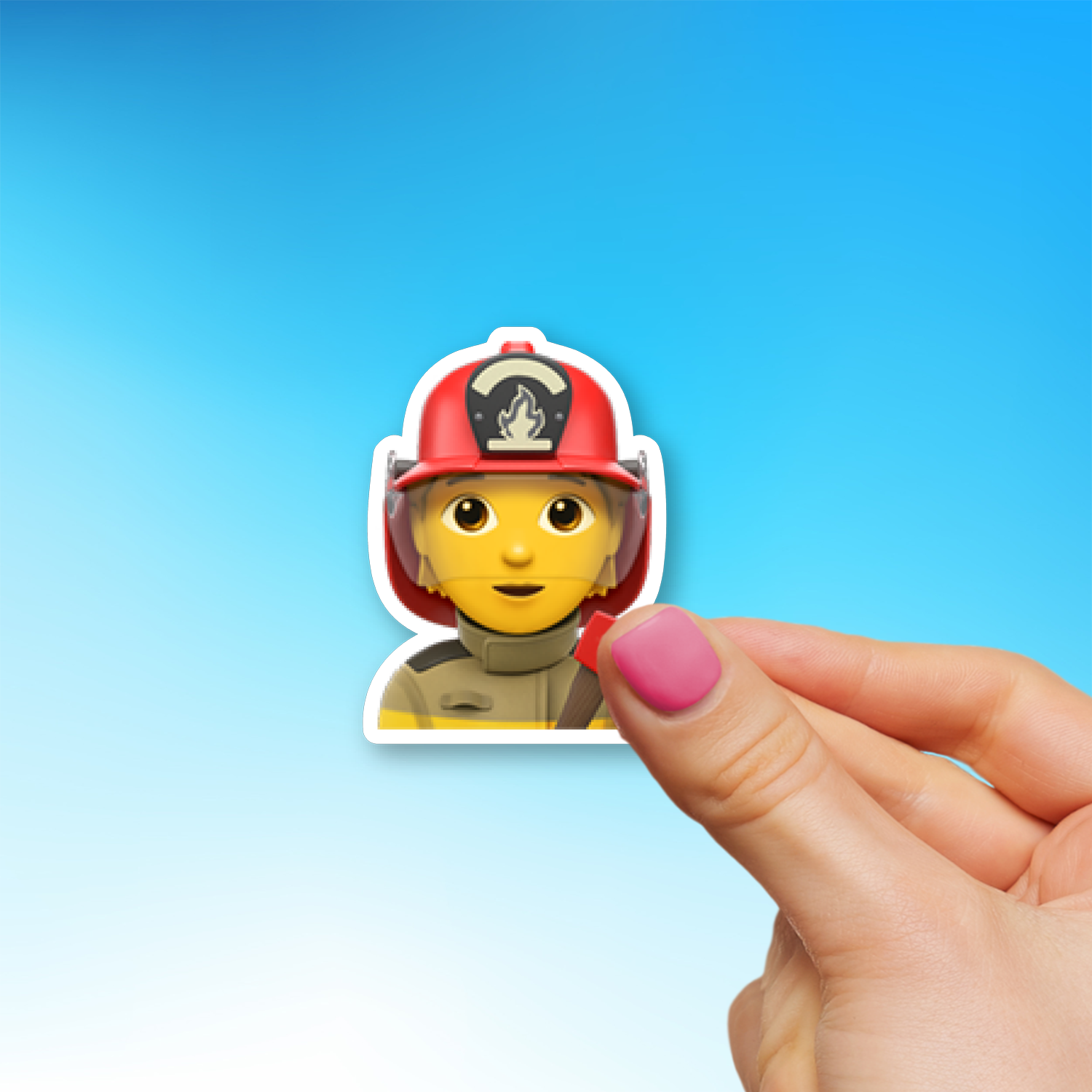 🧑‍🚒 Firefighter Emoji Sticker - Die-Cut, Multiple Sizes – EmojiStickers.com