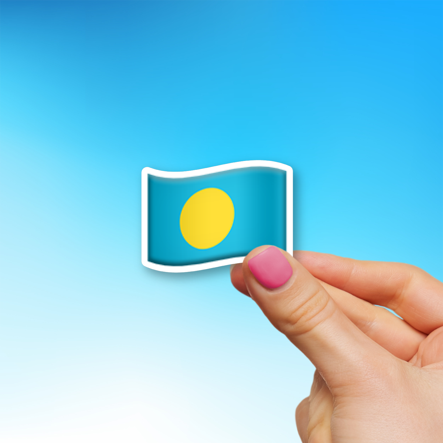 🇵🇼 Flag: Palau Emoji Sticker - Die-Cut, Multiple Sizes – EmojiStickers.com