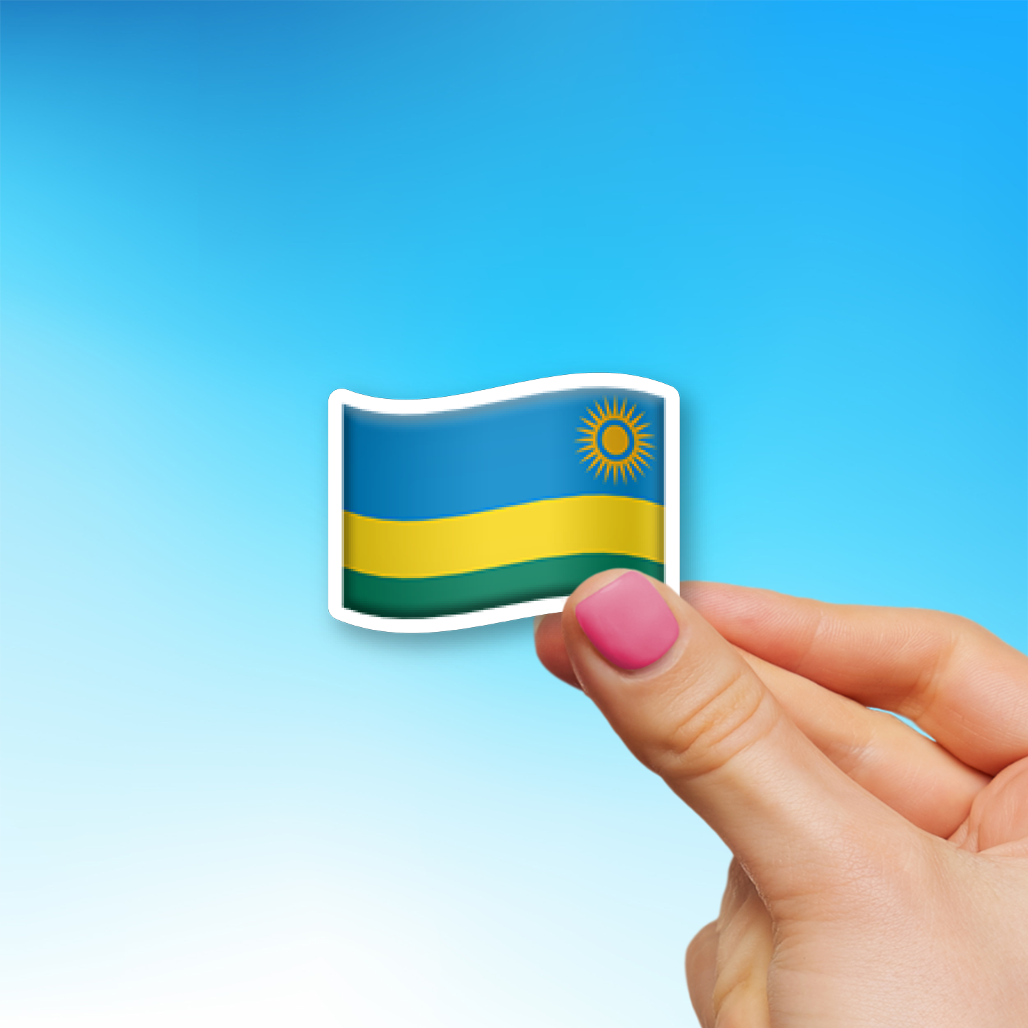 🇷🇼 Flag: Rwanda Emoji Sticker - Die-Cut, Multiple Sizes – EmojiStickers.com