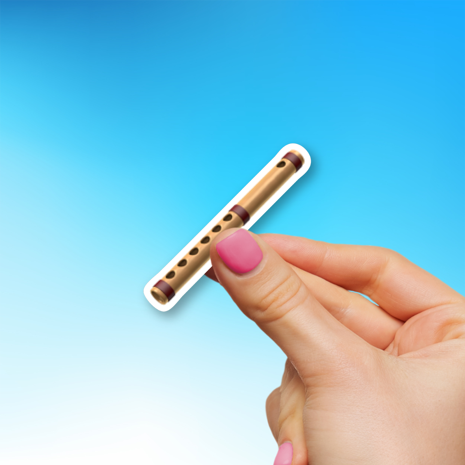 Flute Emoji Sticker - Die-Cut, Multiple Sizes – EmojiStickers.com