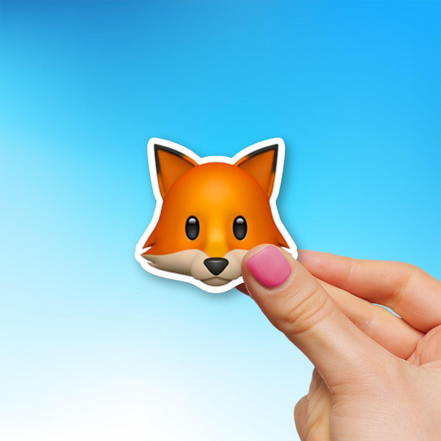 🦊 Fox Emoji Sticker - Die-Cut, Multiple Sizes – EmojiStickers.com