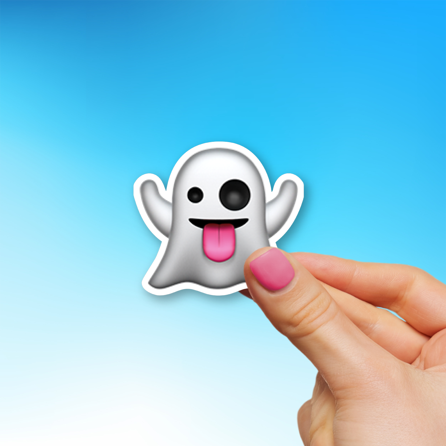 👻 Ghost Emoji Sticker - Die-Cut, Multiple Sizes – EmojiStickers.com