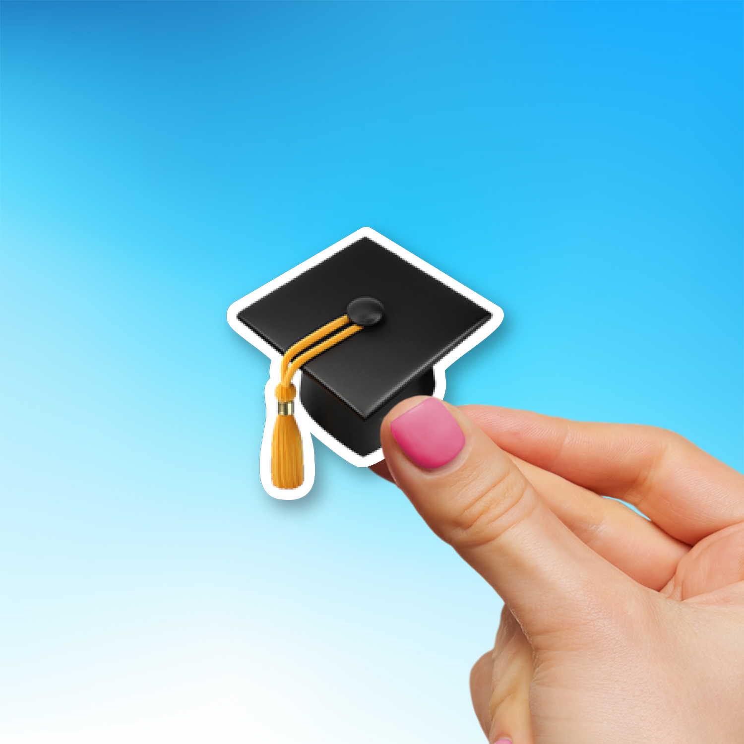 🎓 Graduation Cap Emoji Sticker - Die-Cut, Multiple Sizes ...