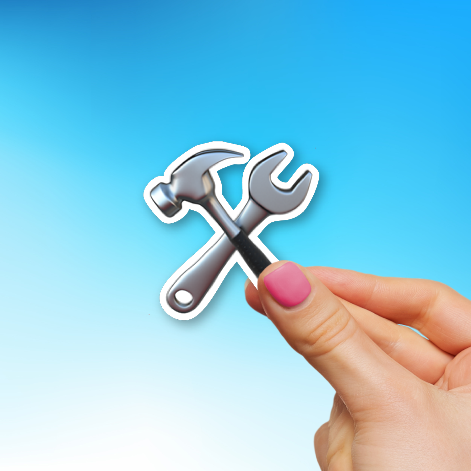 🛠️ Hammer and Wrench Emoji Sticker - Die-Cut, Multiple Sizes ...