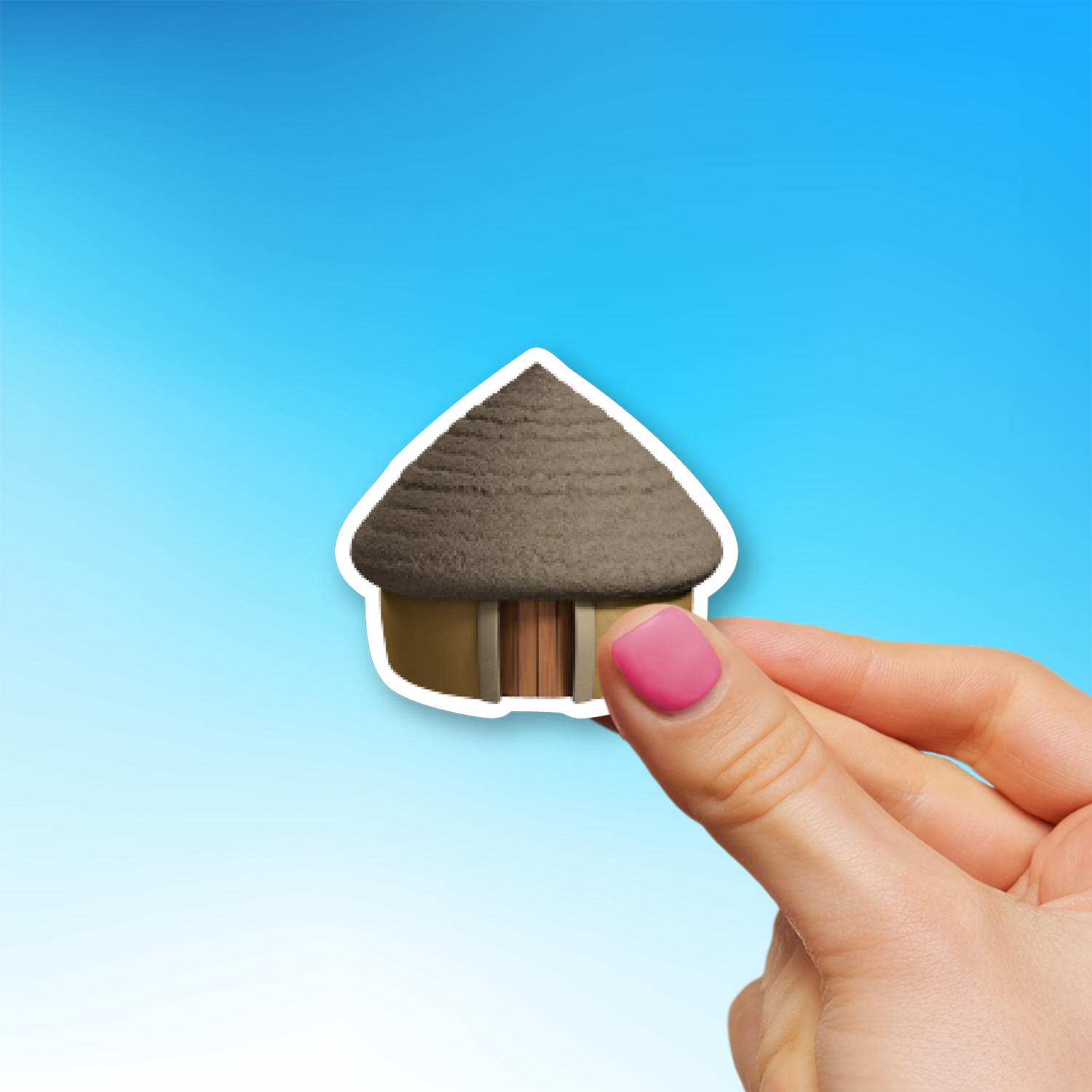 🛖 Hut Emoji Sticker - Die-Cut, Multiple Sizes – EmojiStickers.com