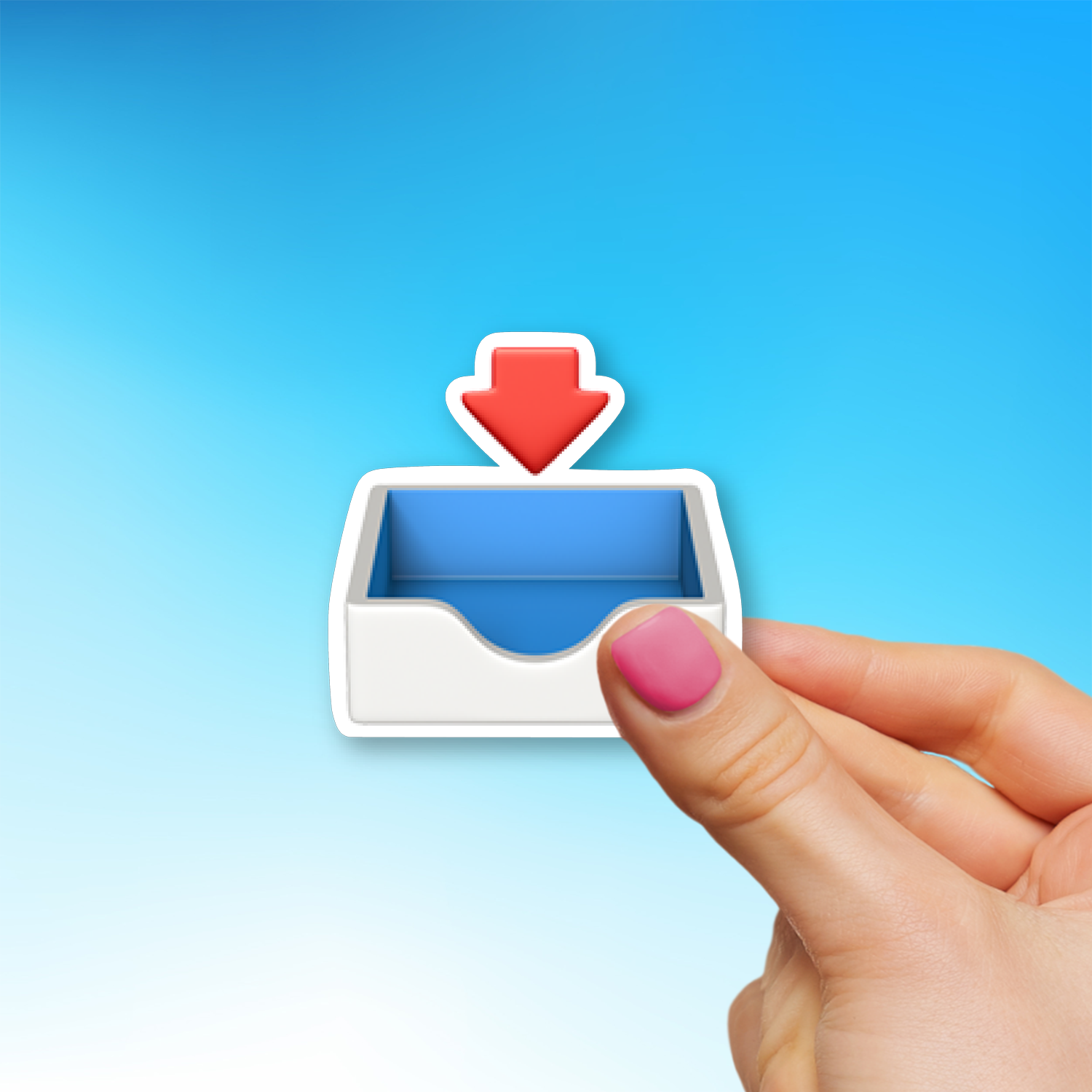 📥 Inbox Tray Emoji Sticker - Die-Cut, Multiple Sizes – EmojiStickers.com