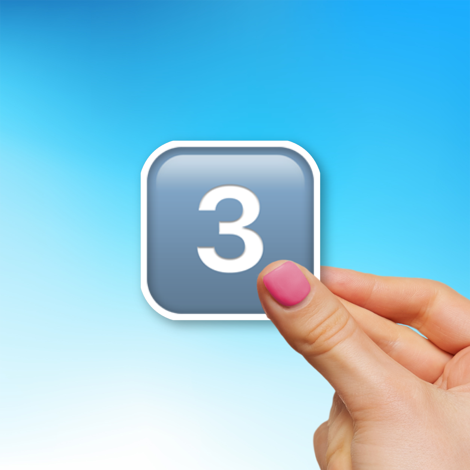 3️⃣ Keycap: Three Emoji Sticker - Die-Cut, Multiple Sizes ...