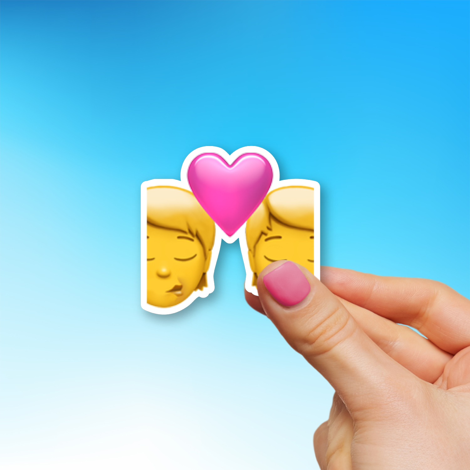 💏 Kiss Emoji Sticker - Die-Cut, Multiple Sizes – EmojiStickers.com