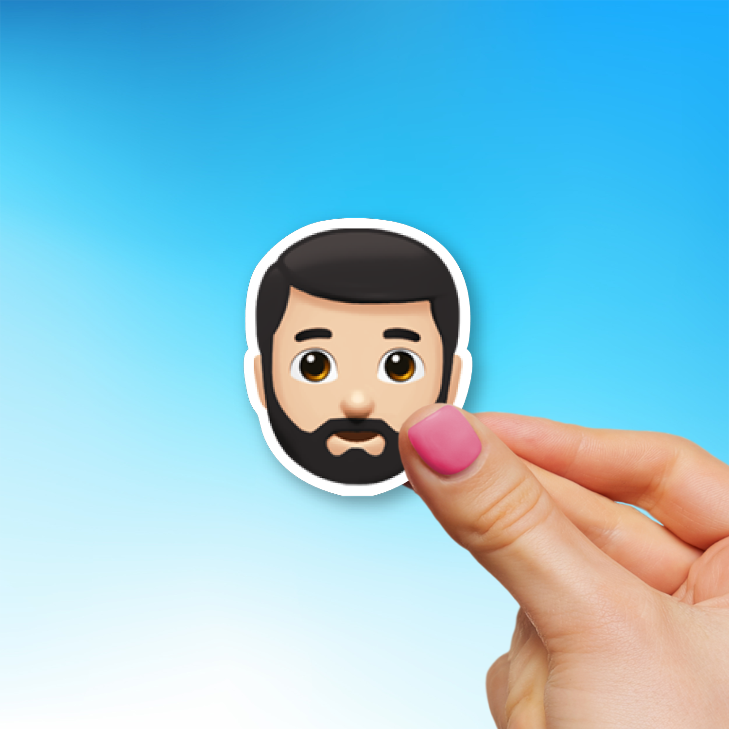 🧔🏻‍♂️ Man: Light Skin Tone, Beard Emoji Sticker - Die-Cut, Multiple ...
