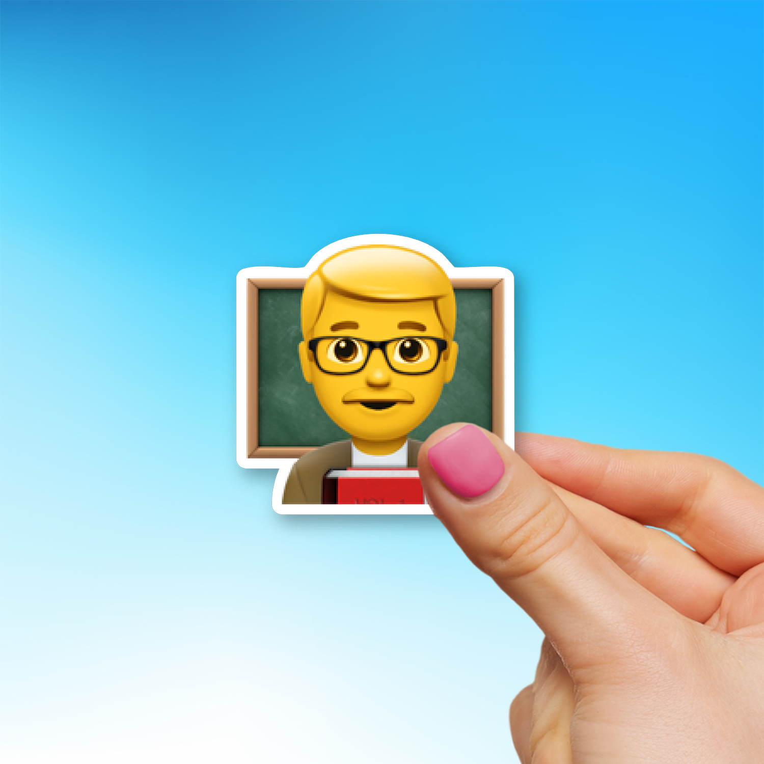 👨‍🏫 Man Teacher Emoji Sticker - Die-Cut, Multiple Sizes – EmojiStickers.com