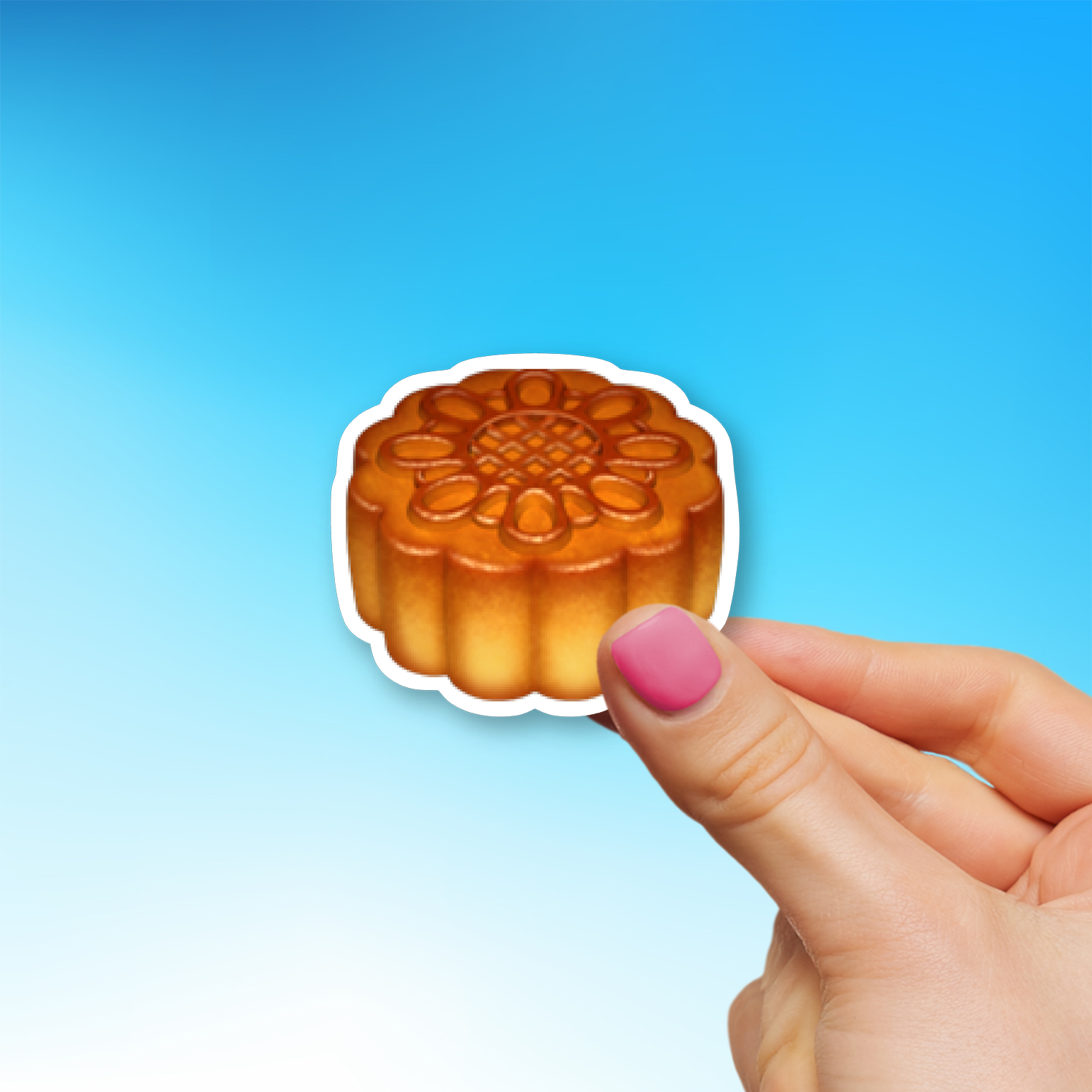 🥮 Moon Cake Emoji Sticker - Die-Cut, Multiple Sizes – EmojiStickers.com