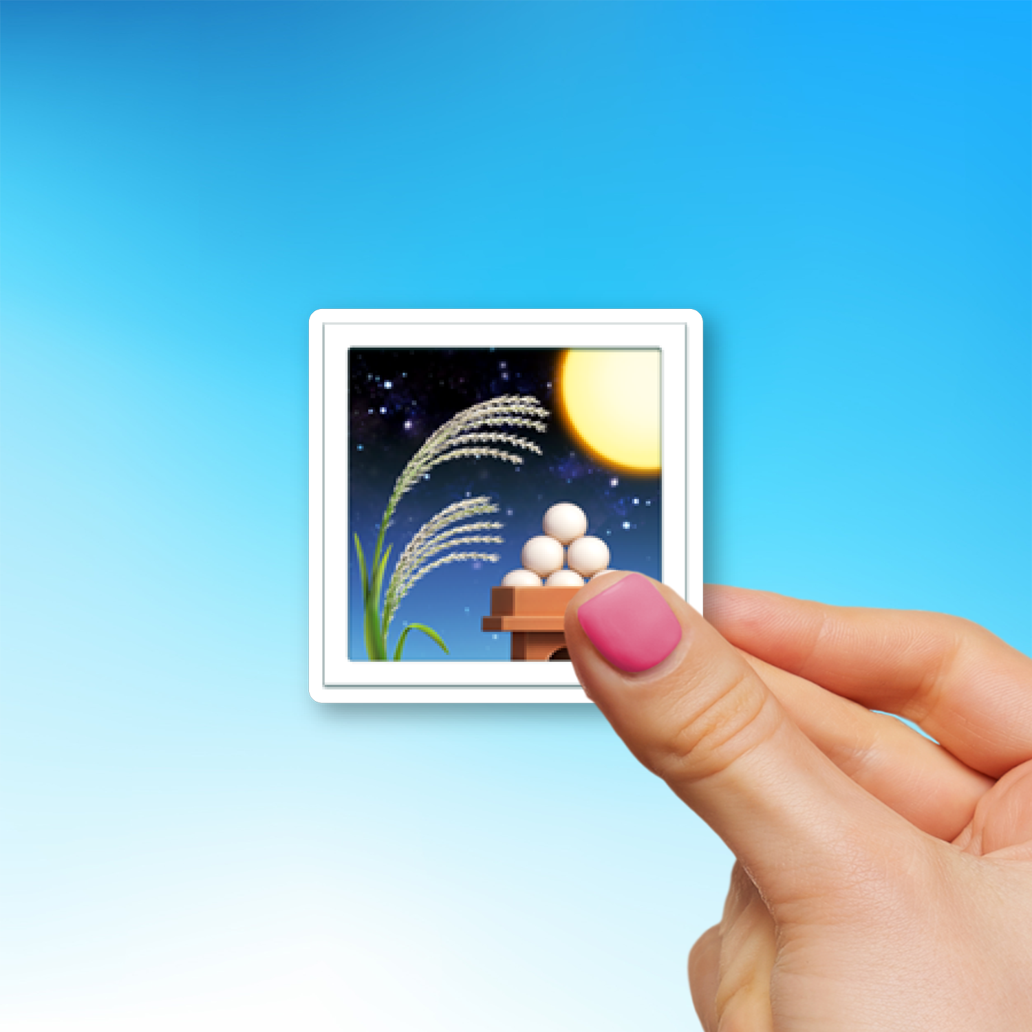 🎑 Moon Viewing Ceremony Emoji Sticker - Die-Cut, Multiple Sizes ...