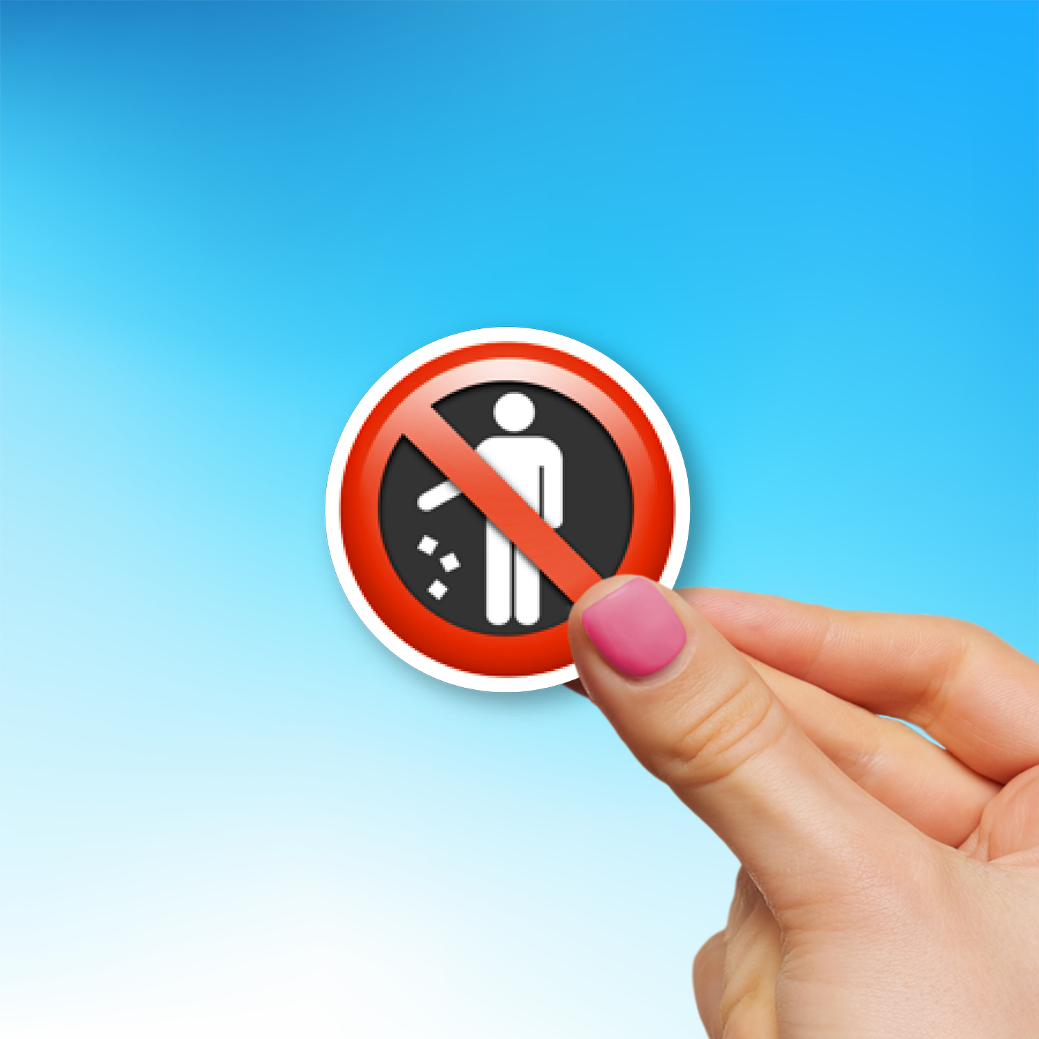 🚯 No Littering Emoji Sticker - Die-Cut, Multiple Sizes – EmojiStickers.com
