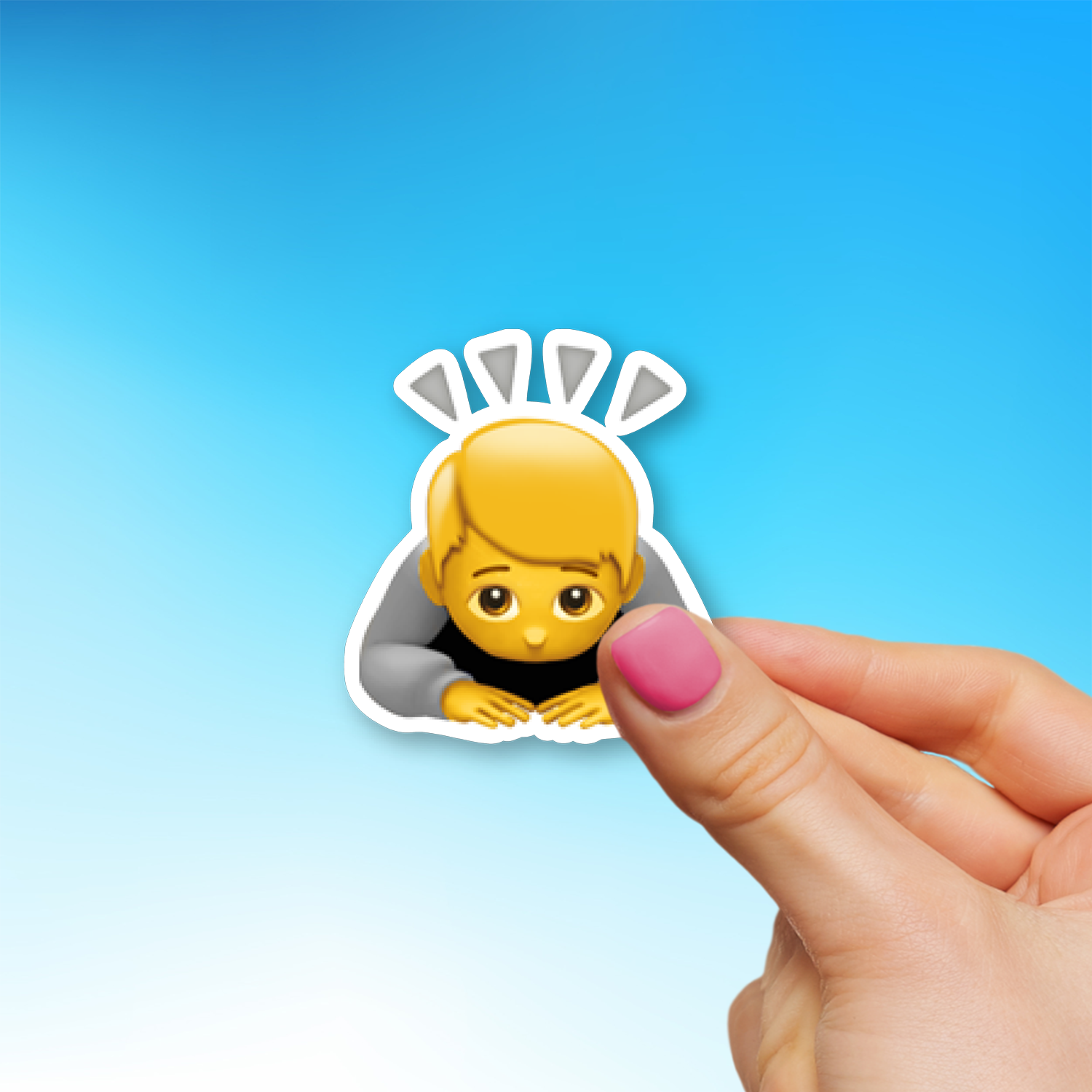 🙇 Person Bowing Emoji Sticker - Die-Cut, Multiple Sizes – EmojiStickers.com