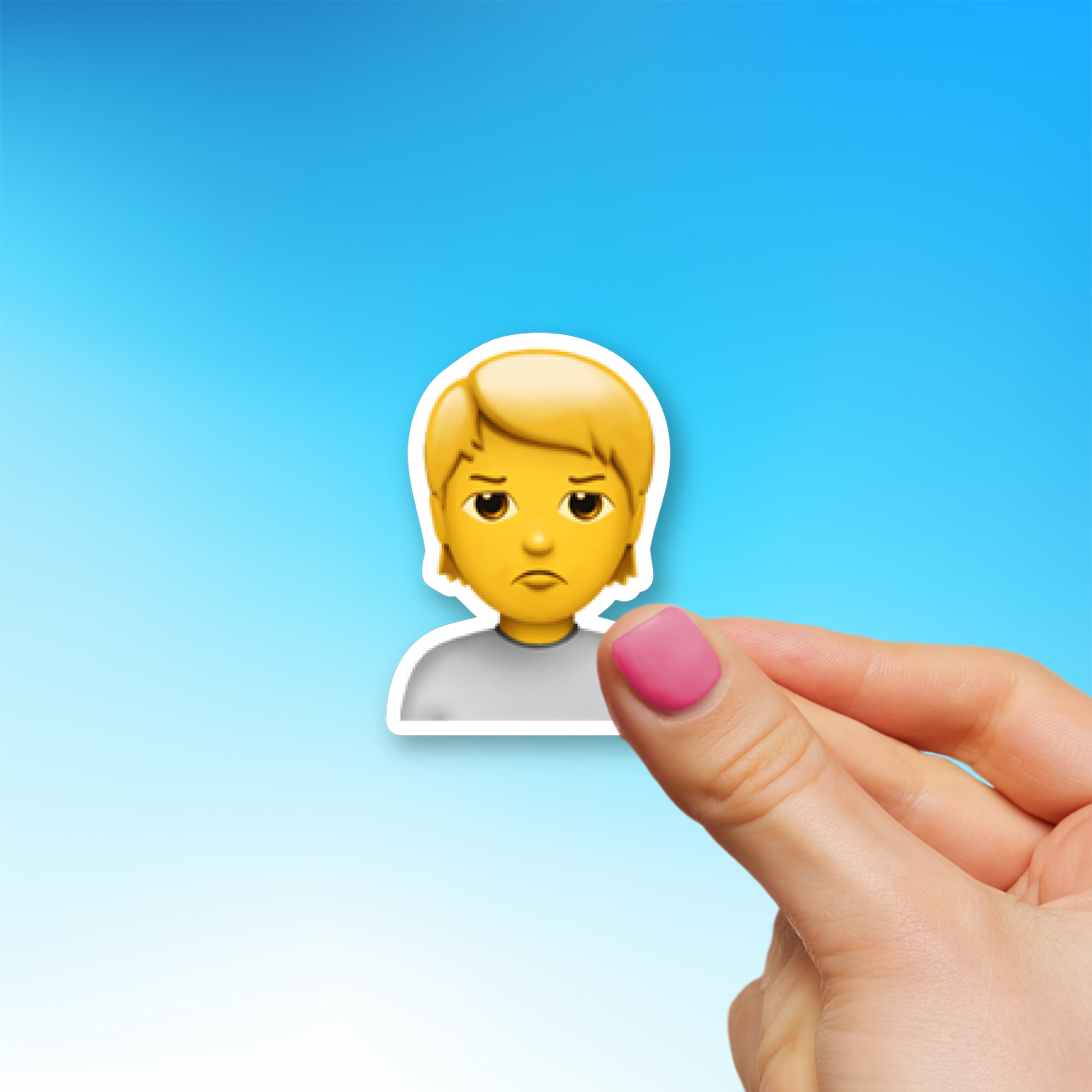 🙎 Person Pouting Emoji Sticker - Die-Cut, Multiple Sizes ...
