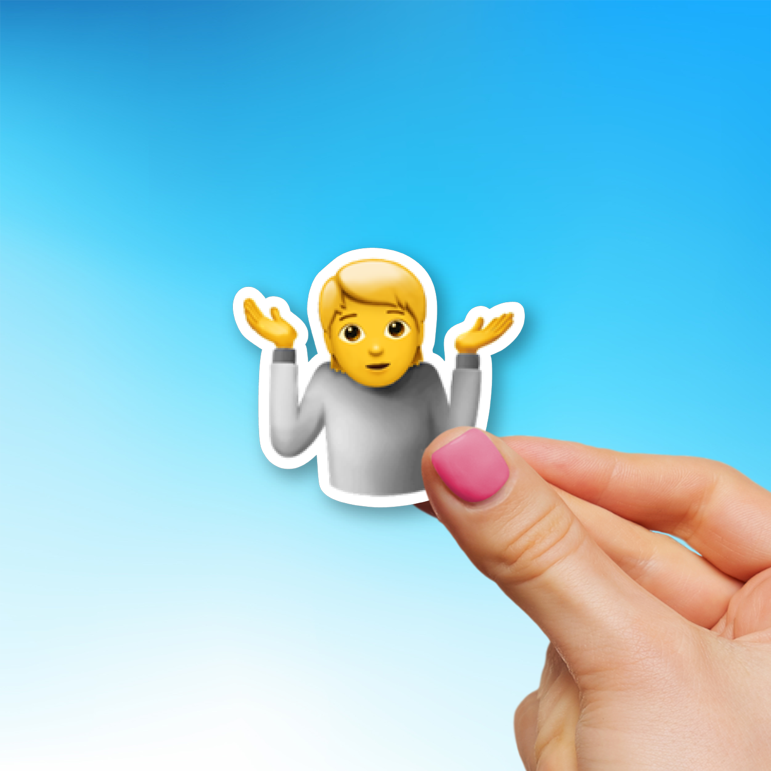 🤷 Person Shrugging Emoji Sticker - Die-Cut, Multiple Sizes ...