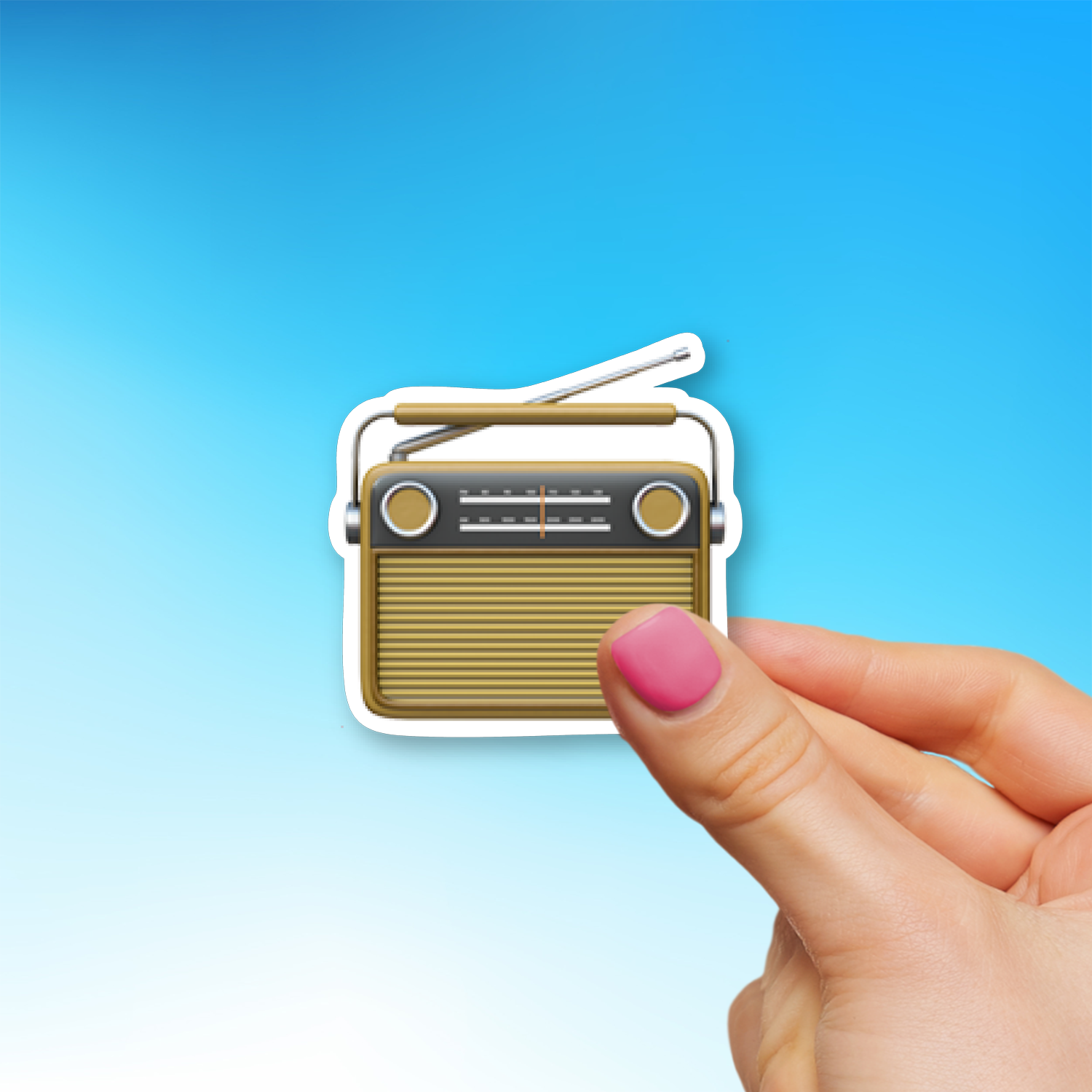 📻 Radio Emoji Sticker - Die-Cut, Multiple Sizes – EmojiStickers.com