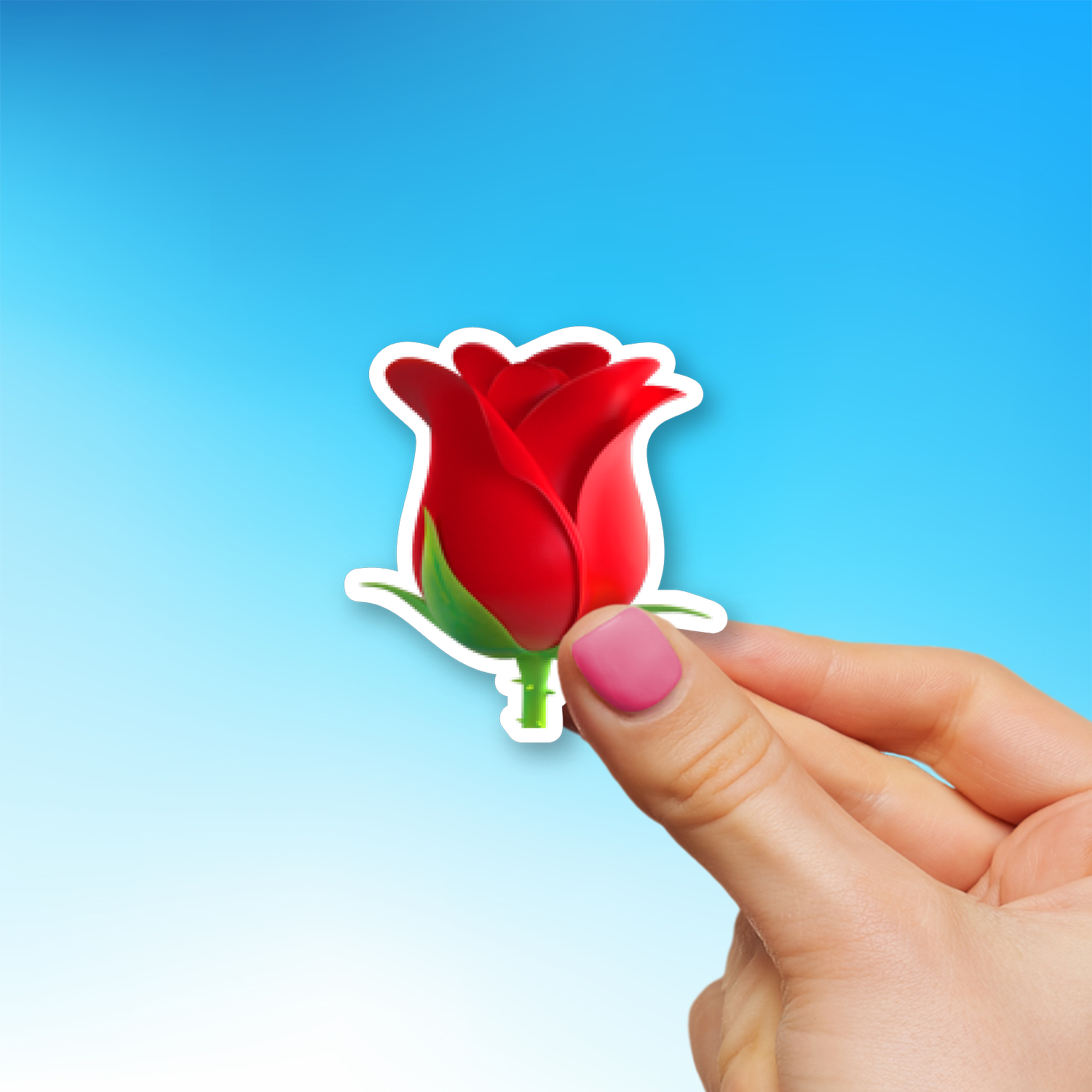 🌹 Rose Emoji Sticker - Die-Cut, Multiple Sizes – EmojiStickers.com