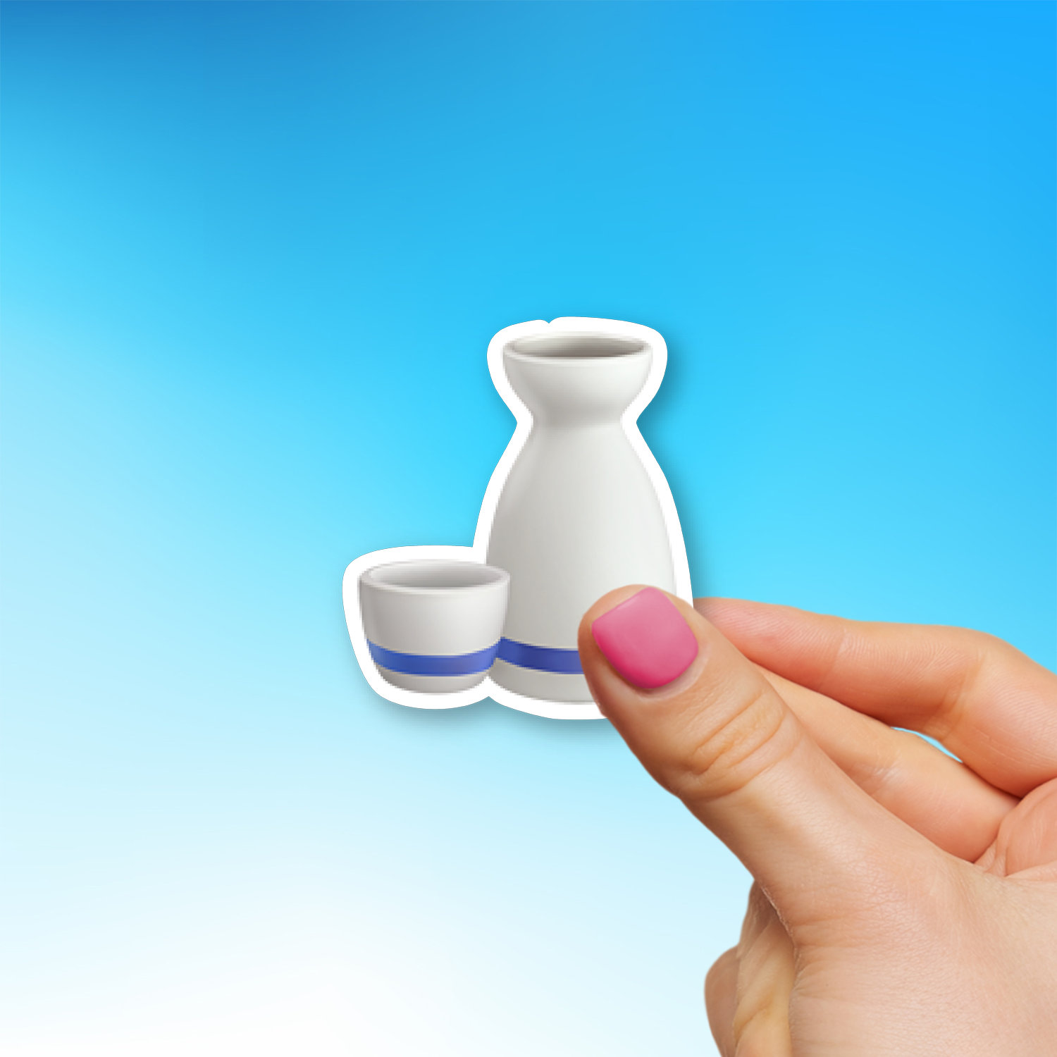 🍶 Sake Emoji Sticker - Die-Cut, Multiple Sizes – EmojiStickers.com