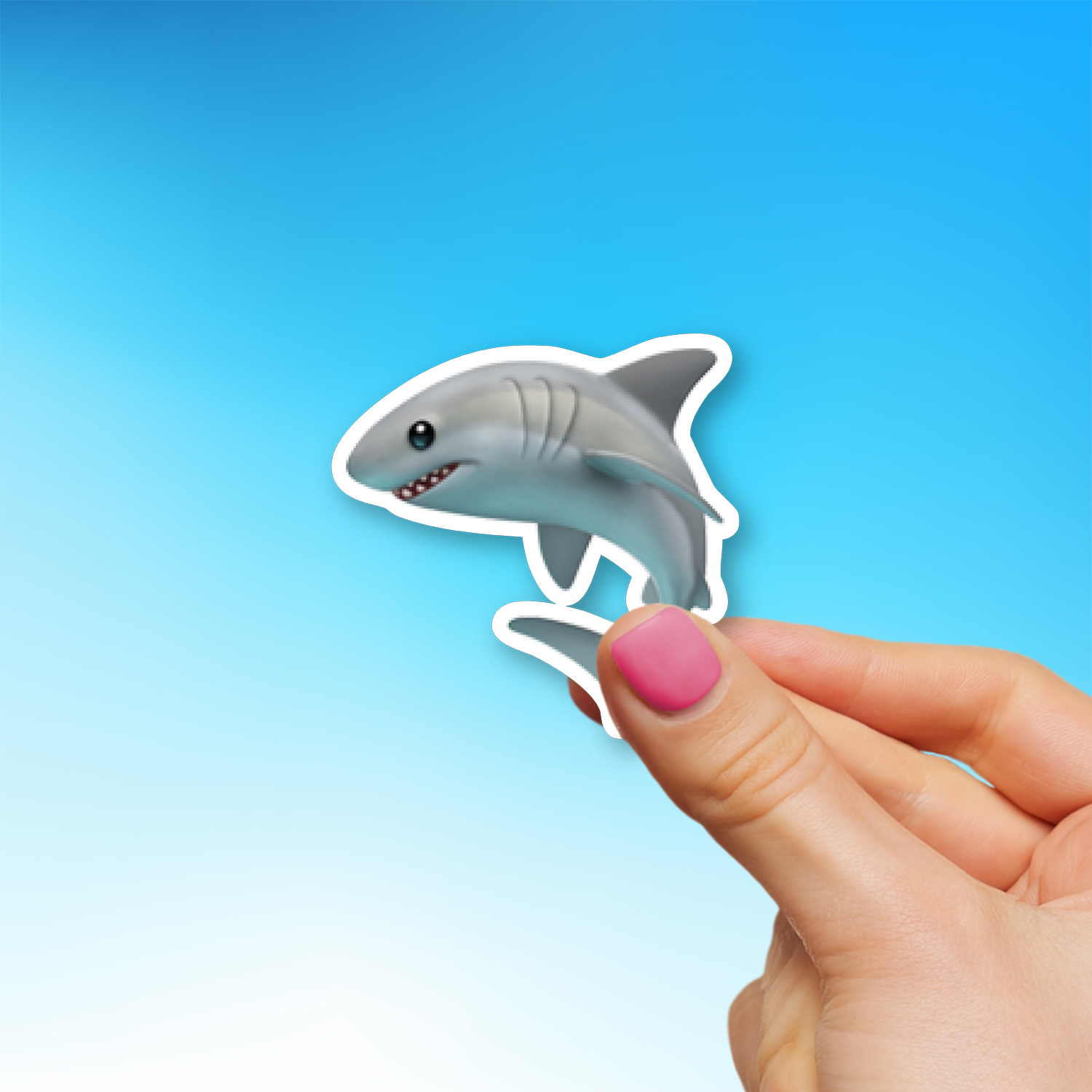 🦈 Shark Emoji Sticker - Die-Cut, Multiple Sizes – EmojiStickers.com