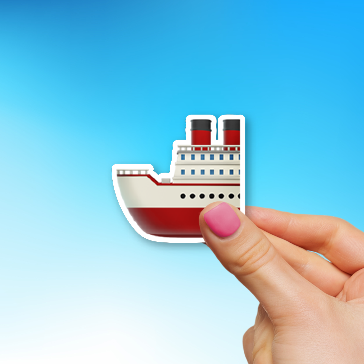 🚢 Ship Emoji Sticker - Die-Cut, Multiple Sizes – EmojiStickers.com