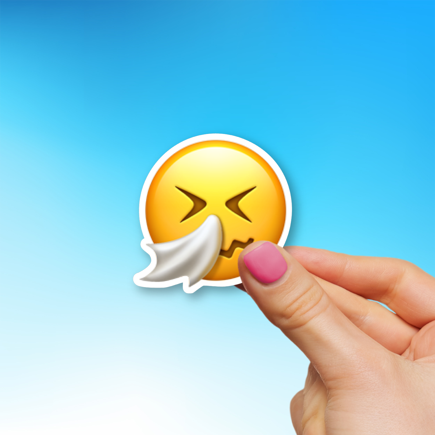🤧 Sneezing Face Emoji Sticker - Die-Cut, Multiple Sizes – EmojiStickers.com