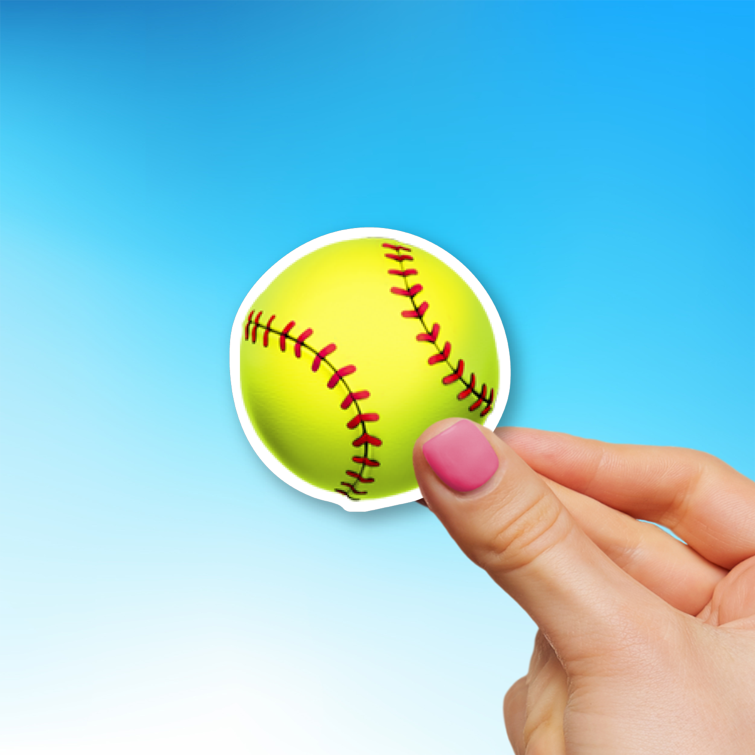 🥎 Softball Emoji Sticker - Die-Cut, Multiple Sizes – EmojiStickers.com