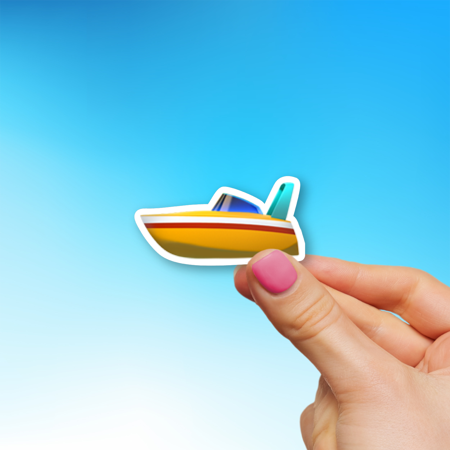🚤 Speedboat Emoji Sticker - Die-Cut, Multiple Sizes – EmojiStickers.com