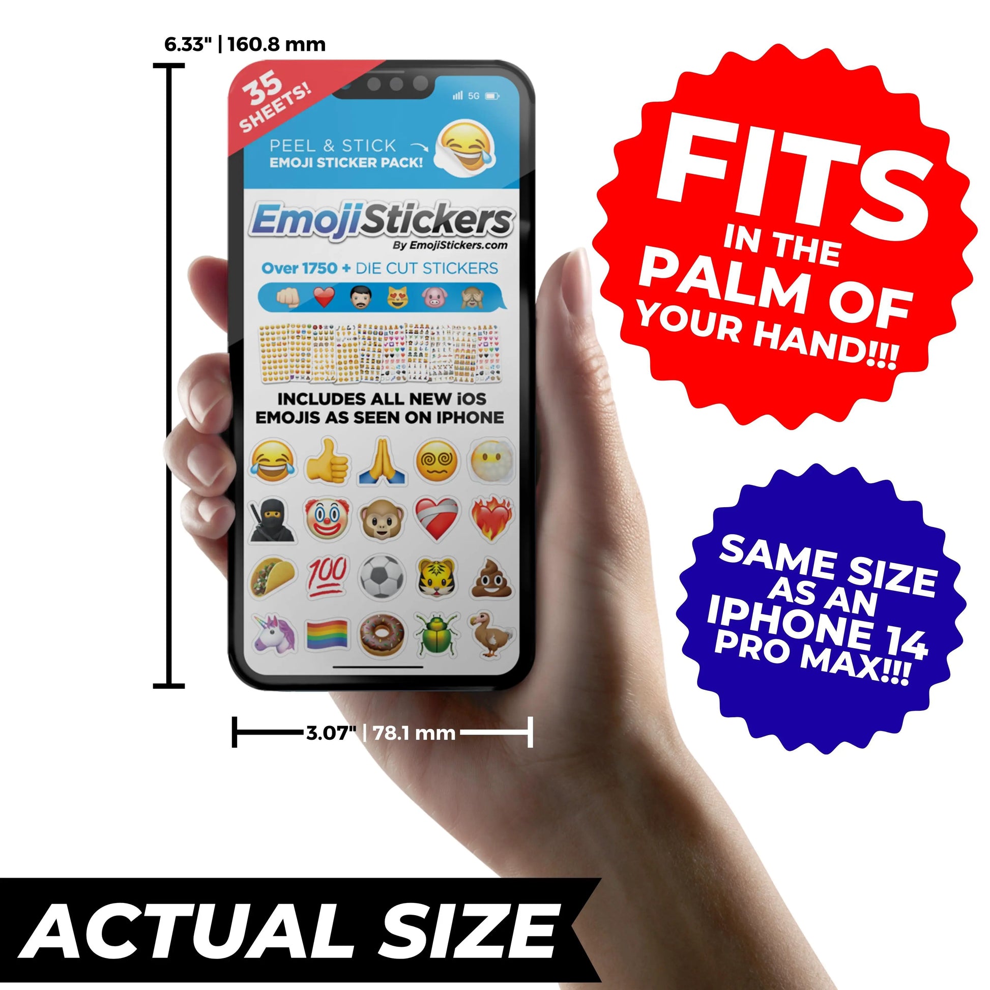 iPhone Emoji Sticker Pack 1750 Die Cut Emojis from EmojiStickers.com