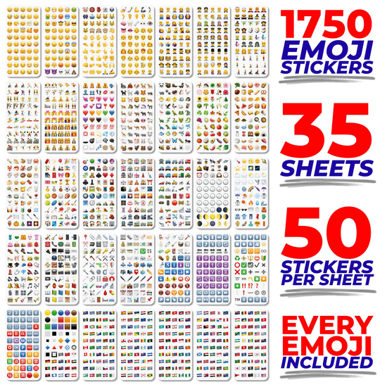 iPhone Emoji Sticker Pack 1750 Die Cut Emojis from EmojiStickers.com