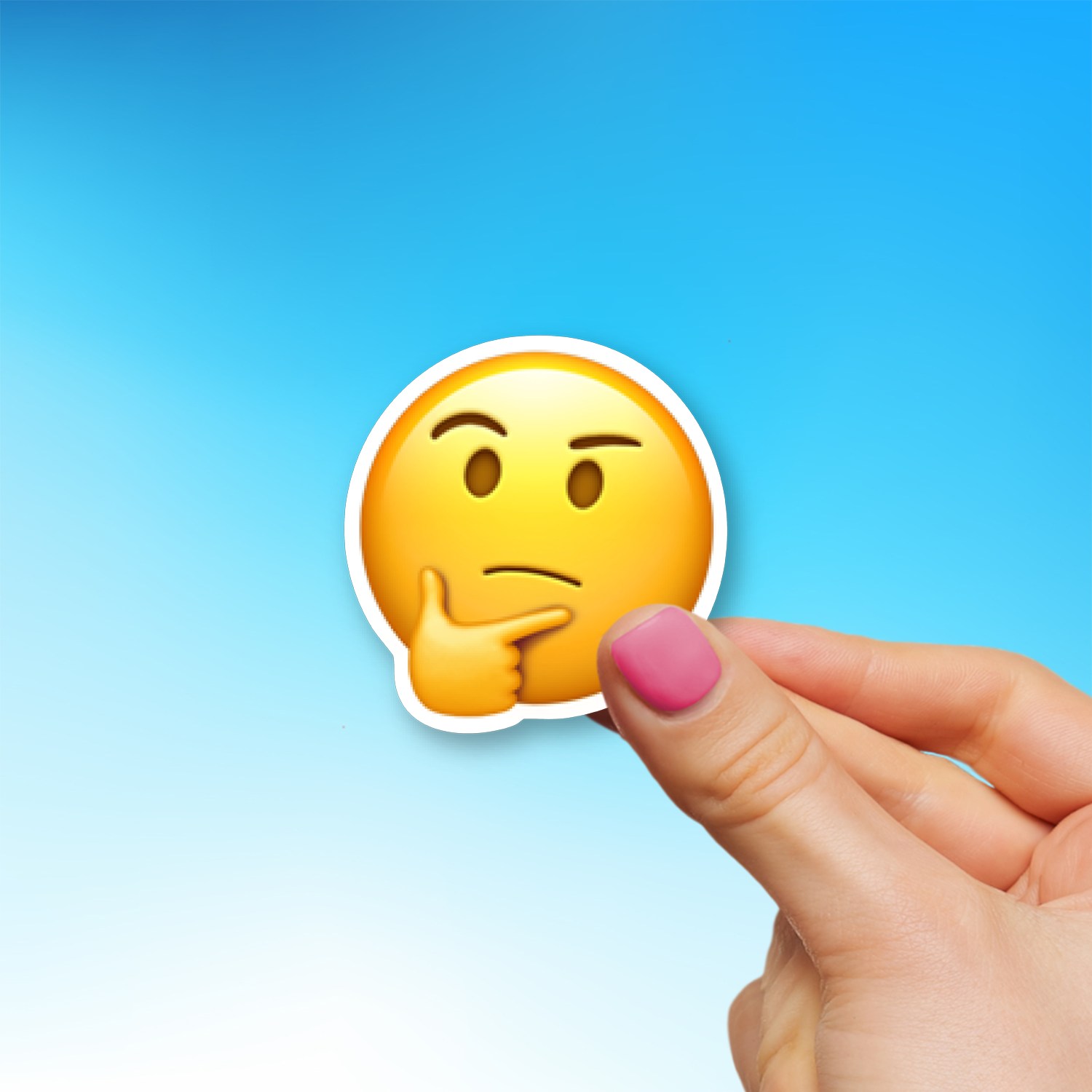 🤔 Thinking Face Emoji Sticker - Die-Cut, Multiple Sizes – EmojiStickers.com