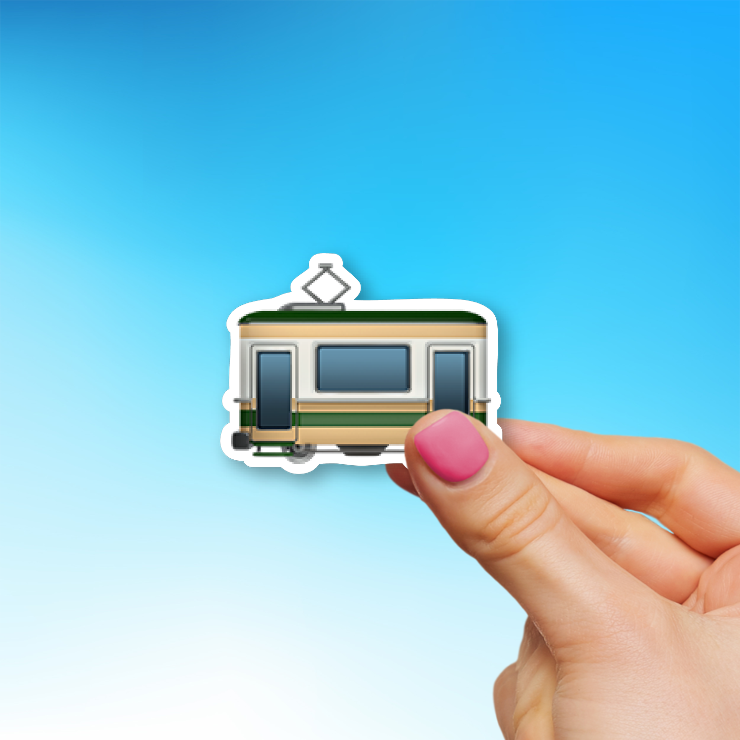 🚋 Tram Car Emoji Sticker - Die-Cut, Multiple Sizes – EmojiStickers.com