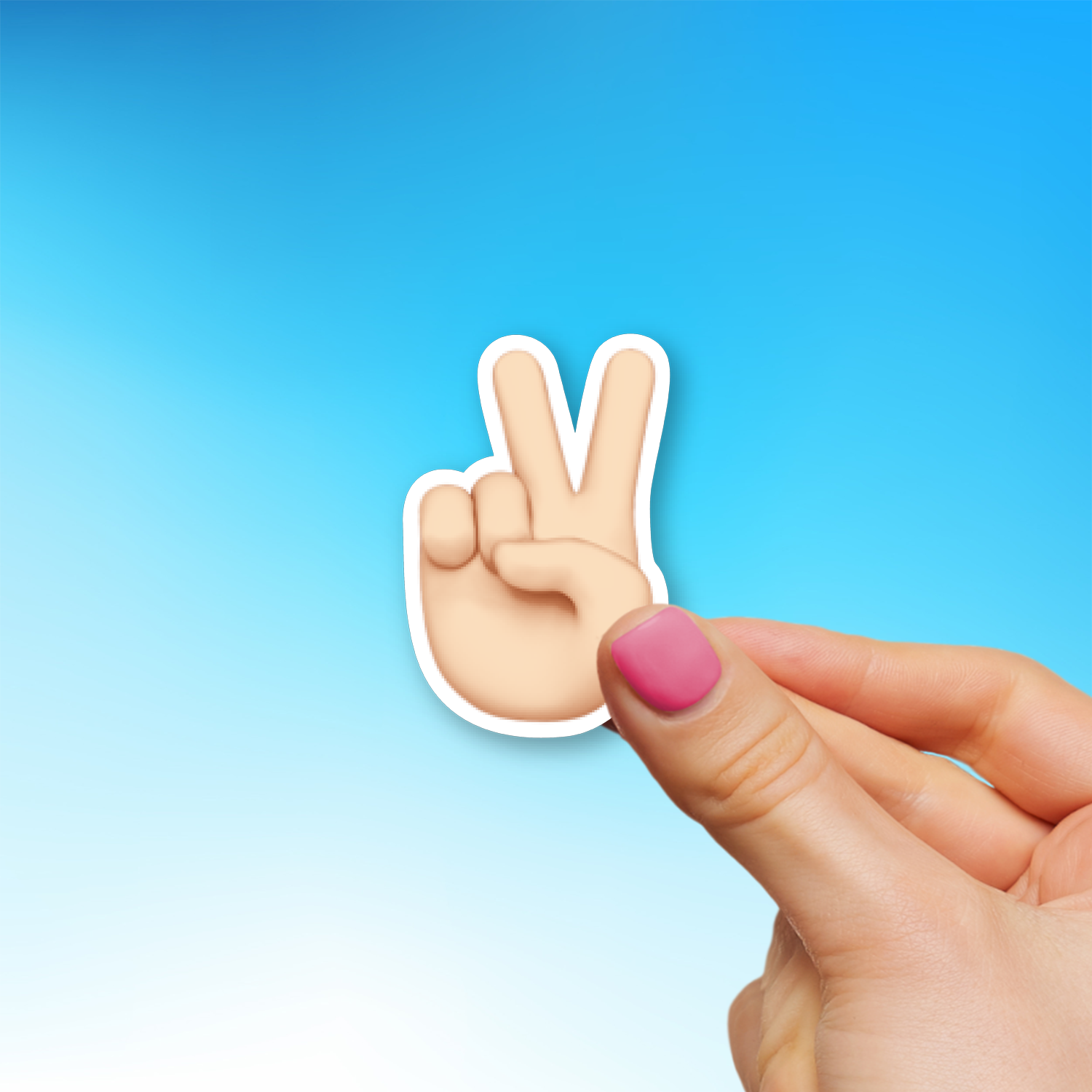 🏻 Victory Hand: Light Skin Tone Emoji Sticker - Die-Cut, Multiple Sizes ...