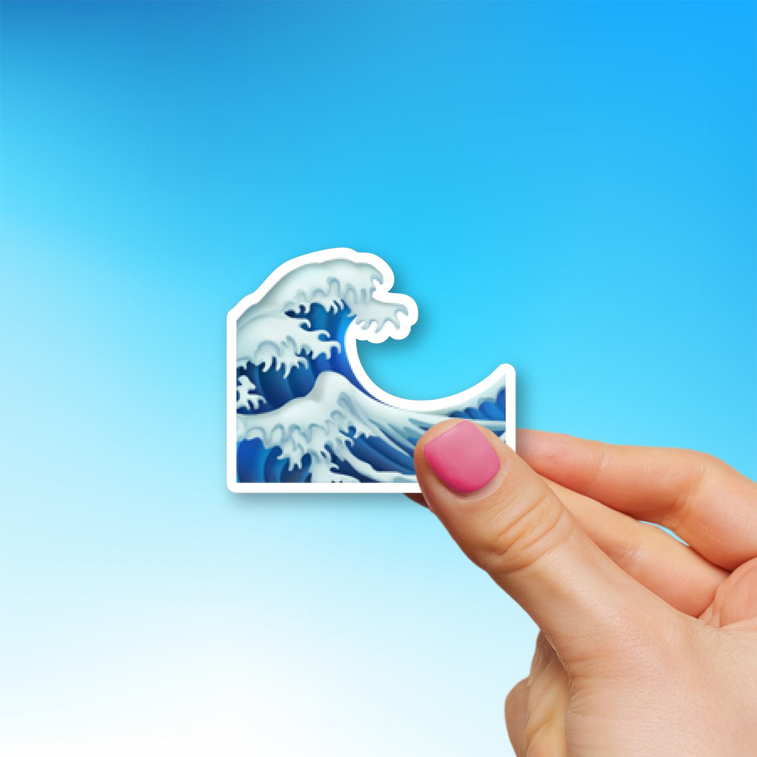 🌊 Water Wave Emoji Sticker - Die-Cut, Multiple Sizes – EmojiStickers.com