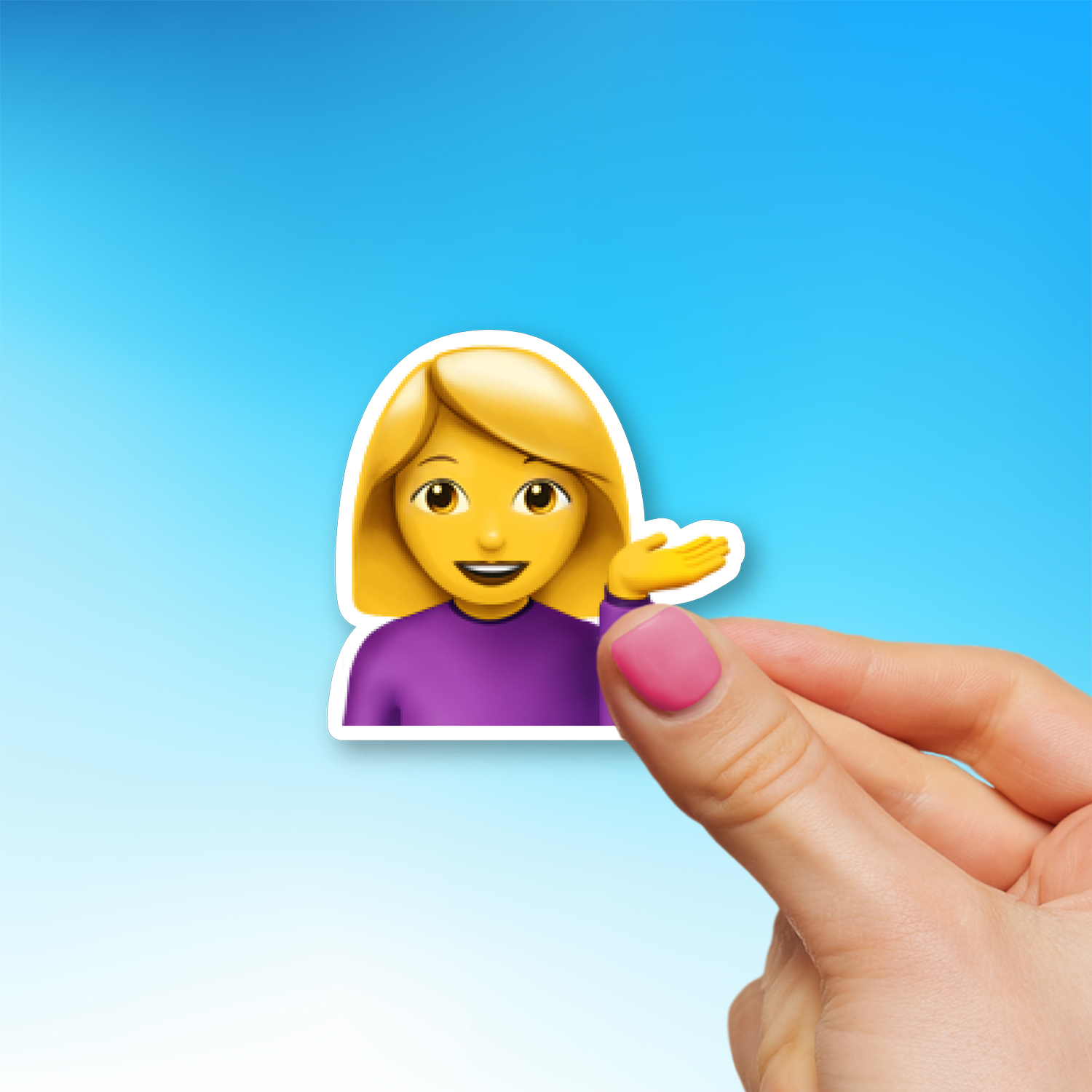 💁‍♀️ Woman Tipping Hand Emoji Sticker - Die-Cut, Multiple Sizes ...