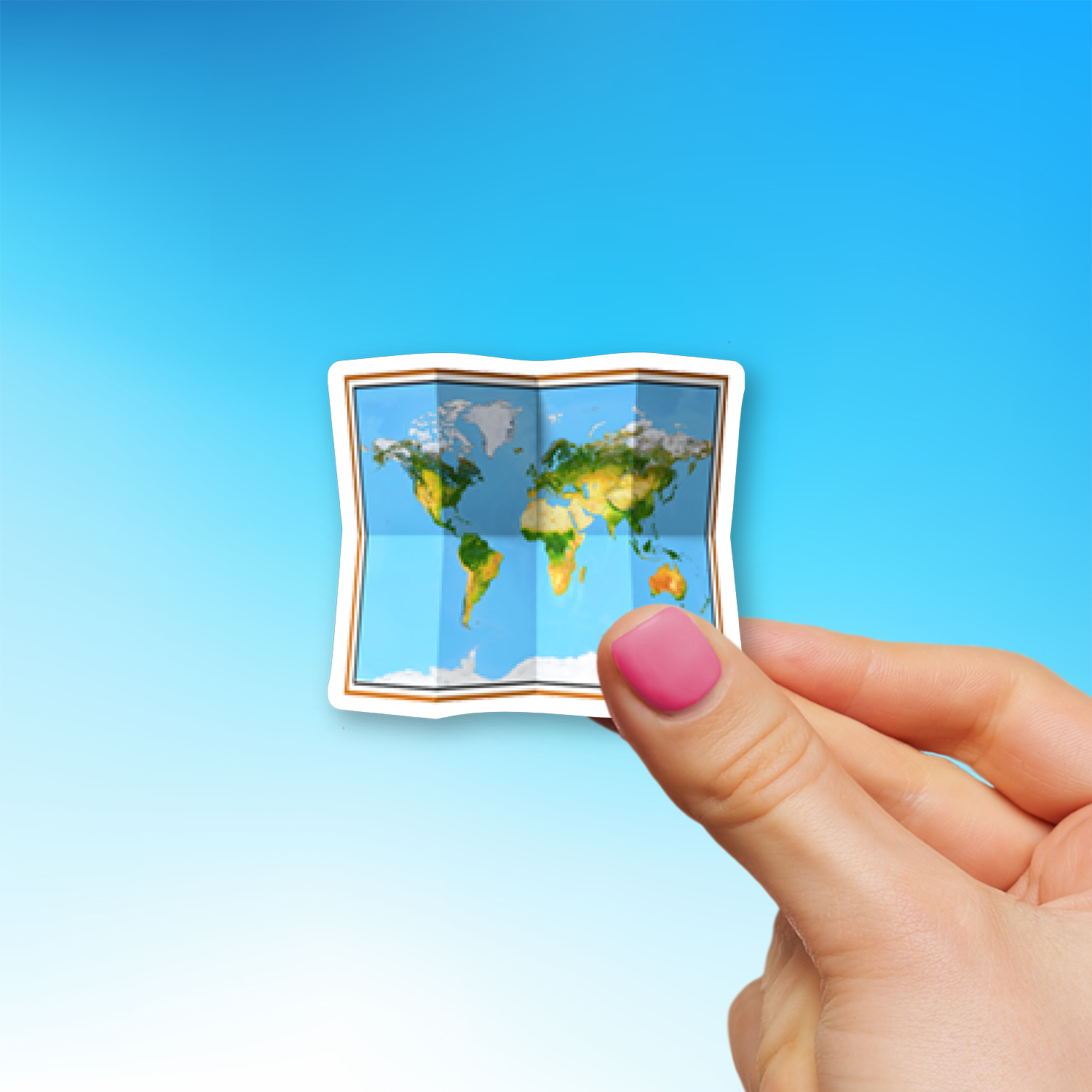 🗺️ World Map Emoji Sticker - Die-Cut, Multiple Sizes – EmojiStickers.com