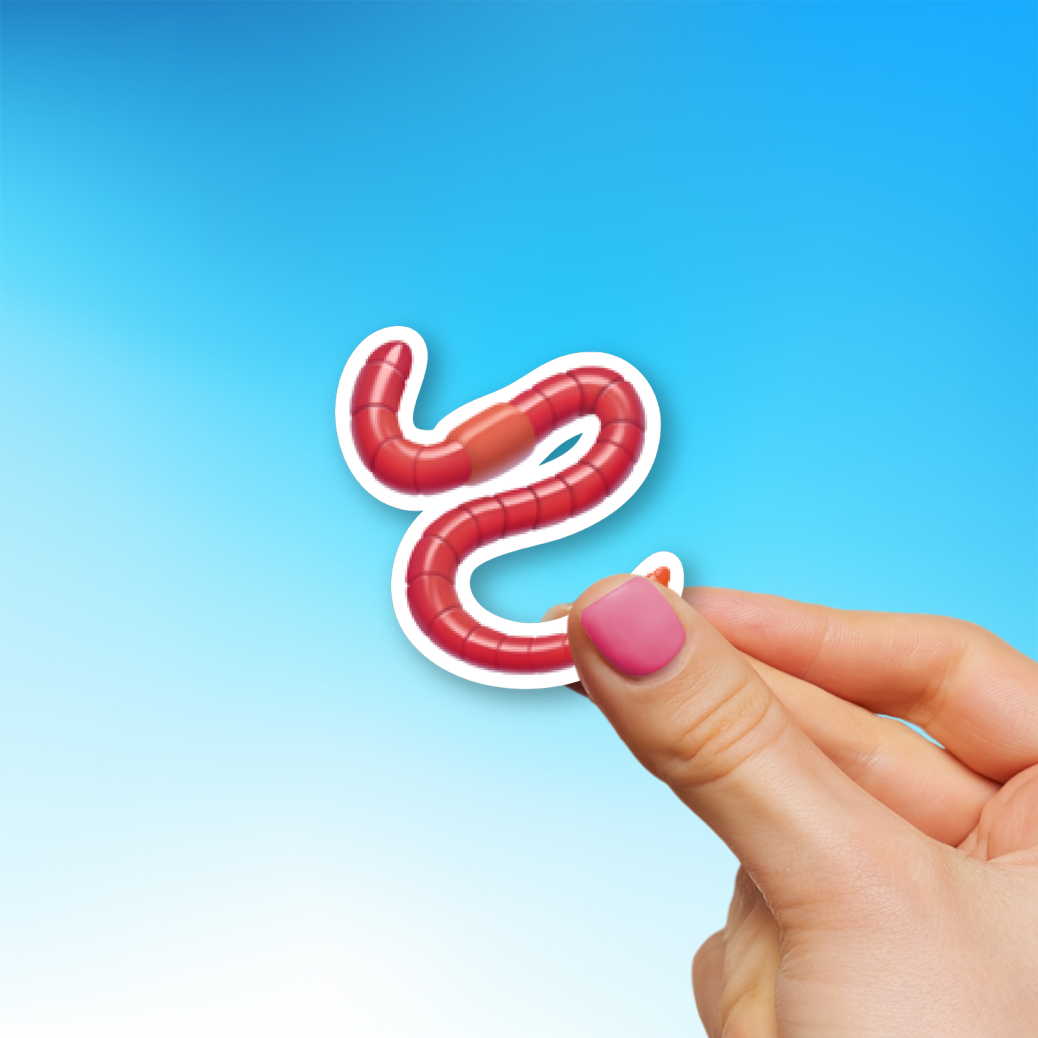🪱 Worm Emoji Sticker - Die-Cut, Multiple Sizes – EmojiStickers.com